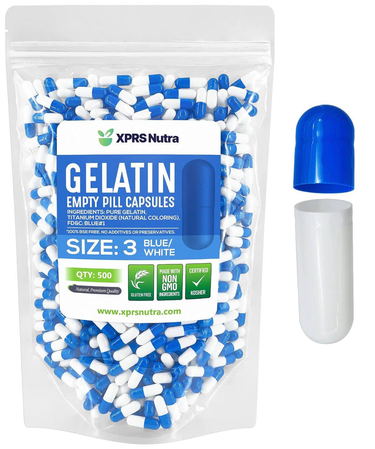 XPRS Nutra empty gelatin capsules
