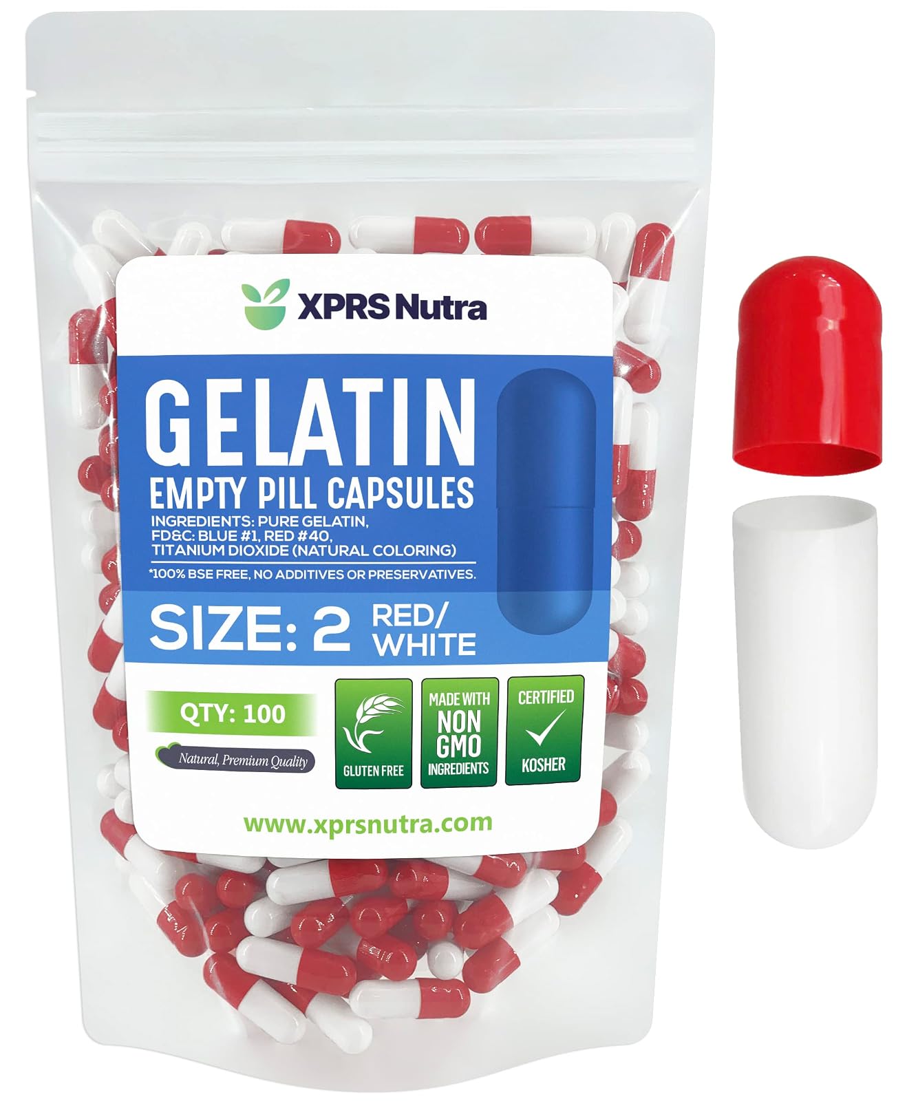 XPRS Nutra empty gelatin capsules