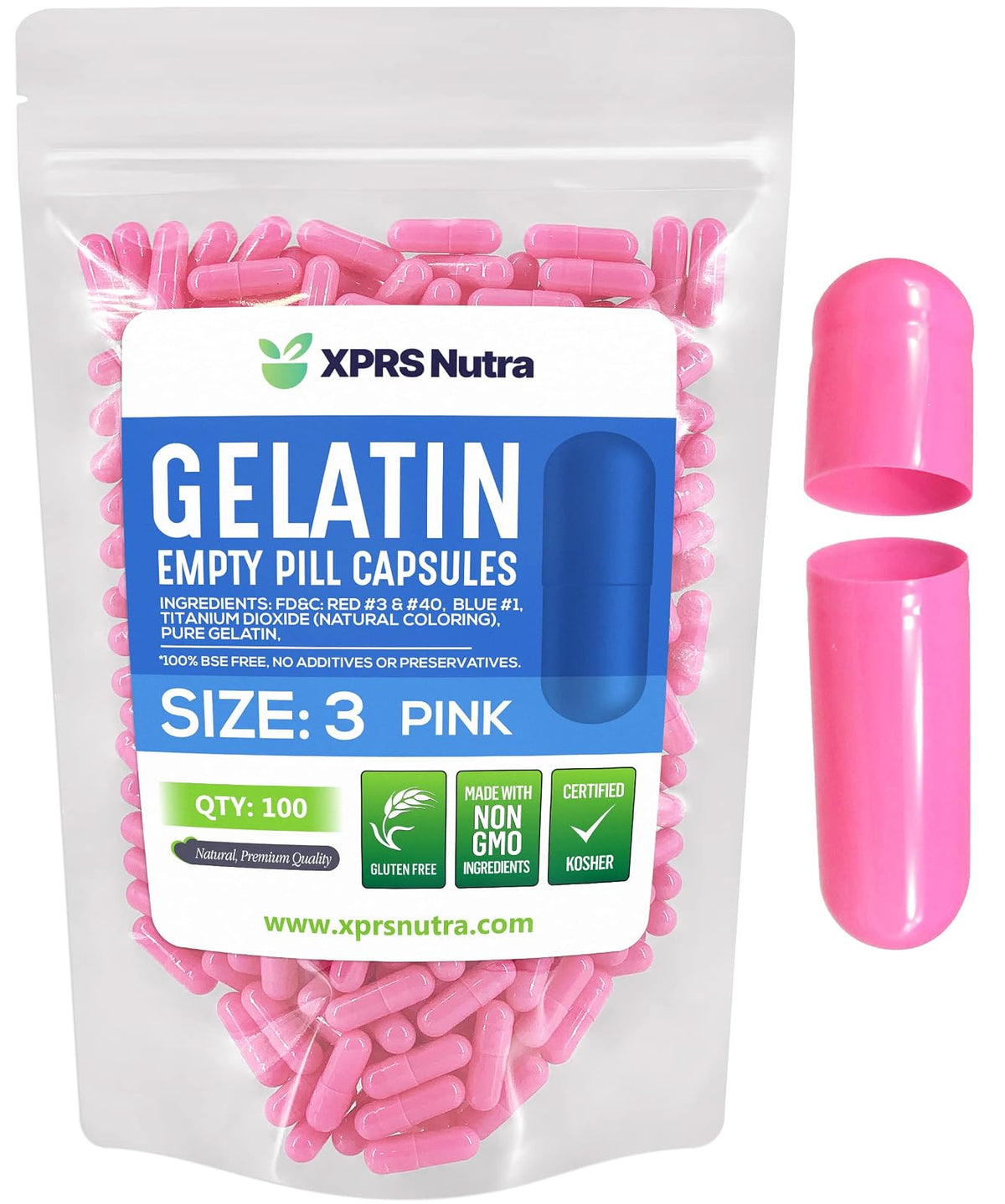 XPRS Nutra empty gelatin capsules