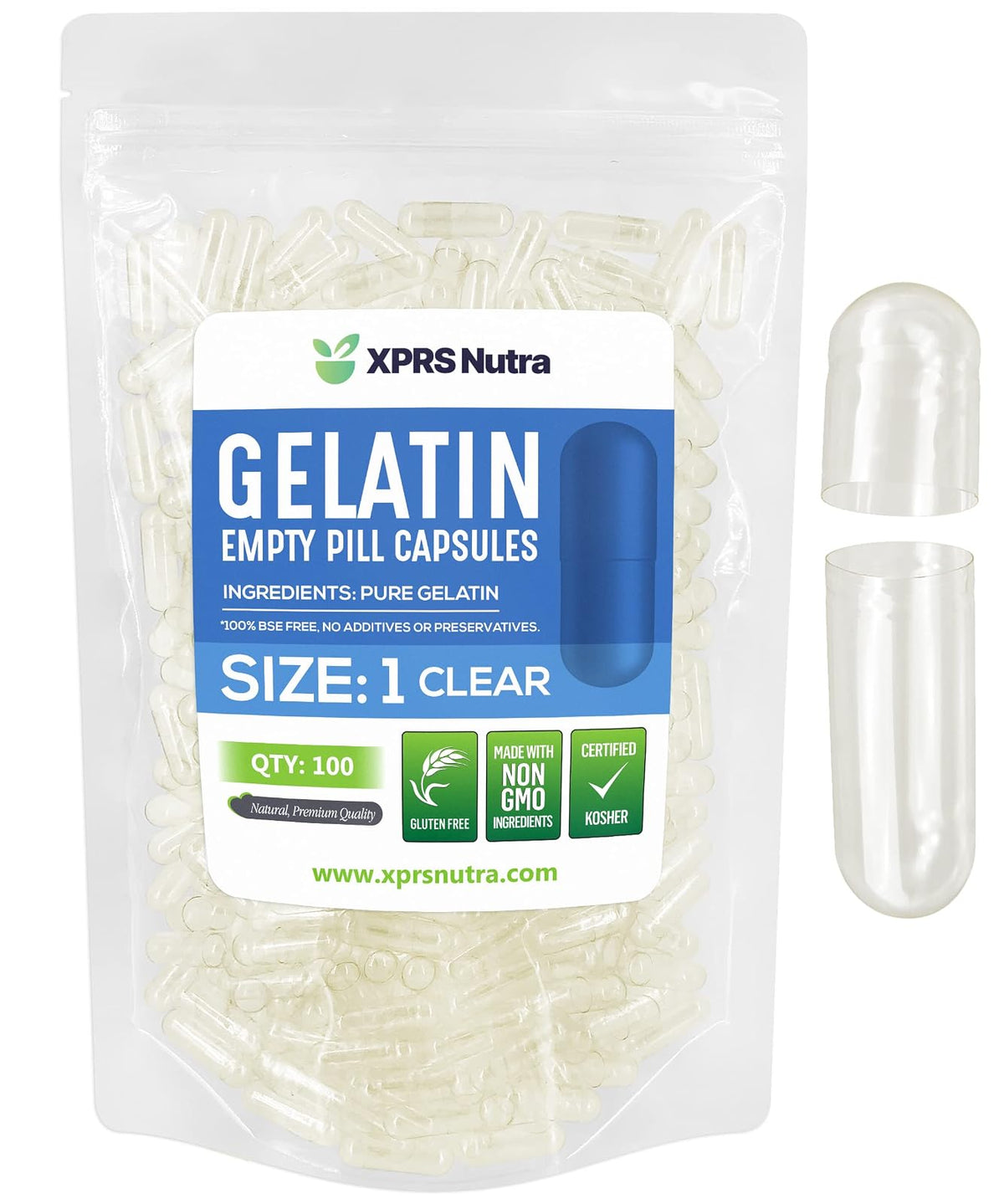 XPRS Nutra empty gelatin capsules