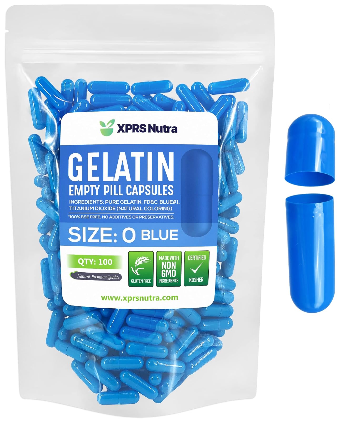 XPRS Nutra empty gelatin capsules