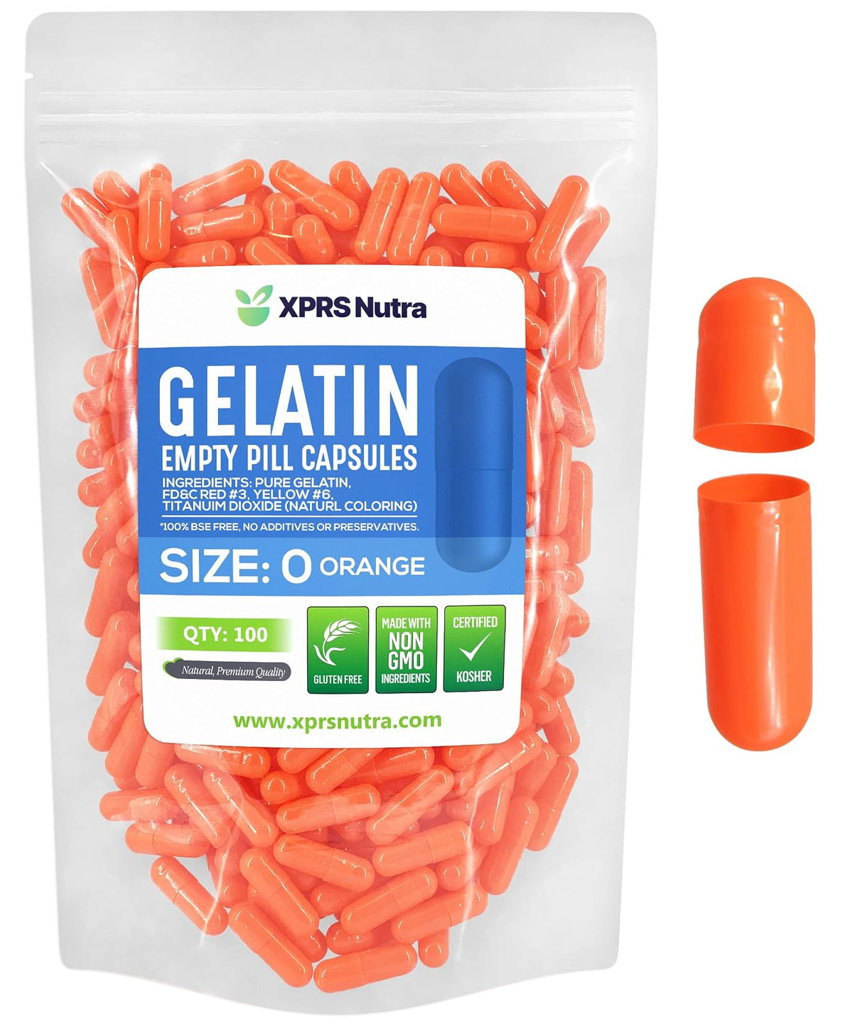 XPRS Nutra empty gelatin capsules
