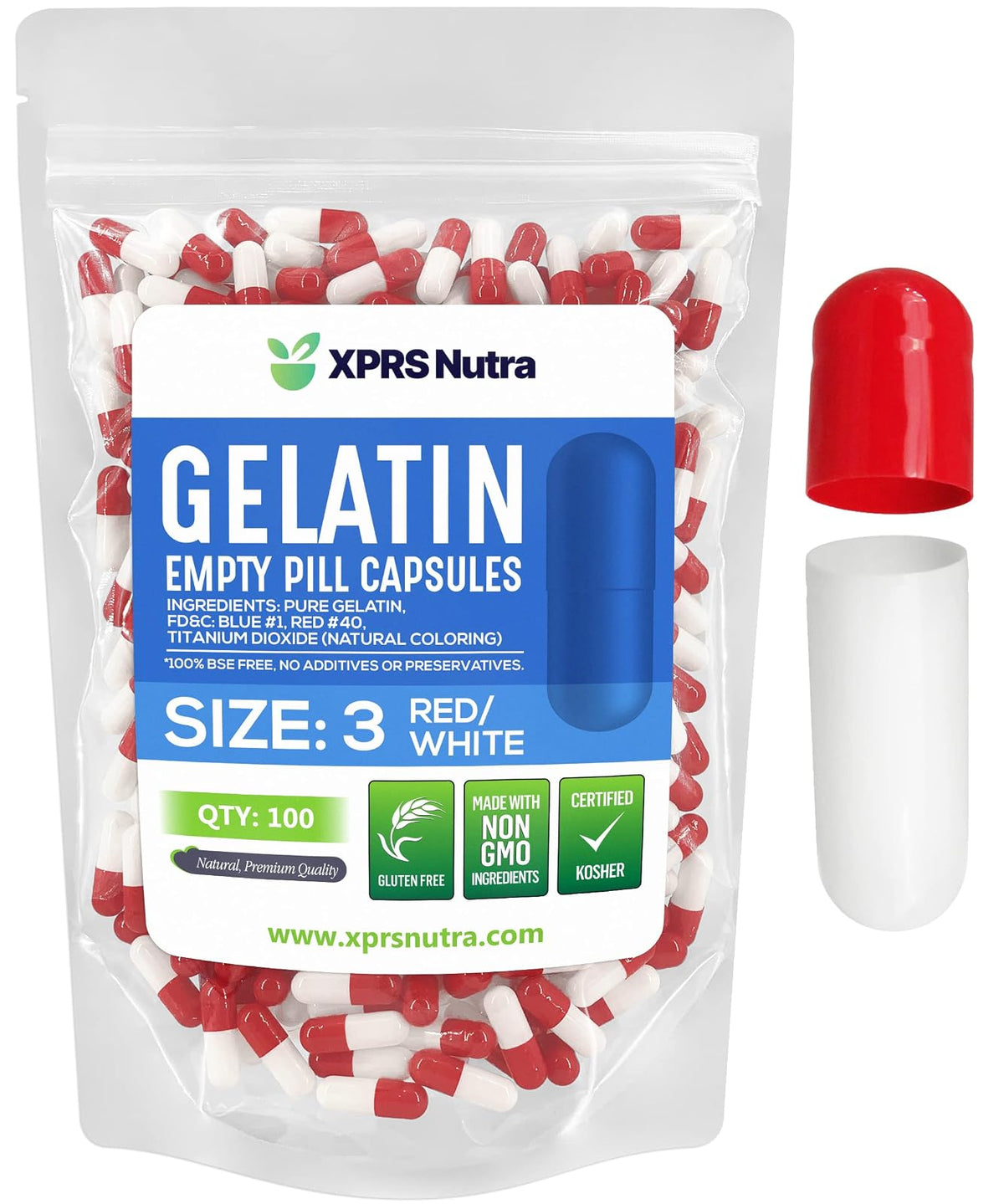 XPRS Nutra empty gelatin capsules