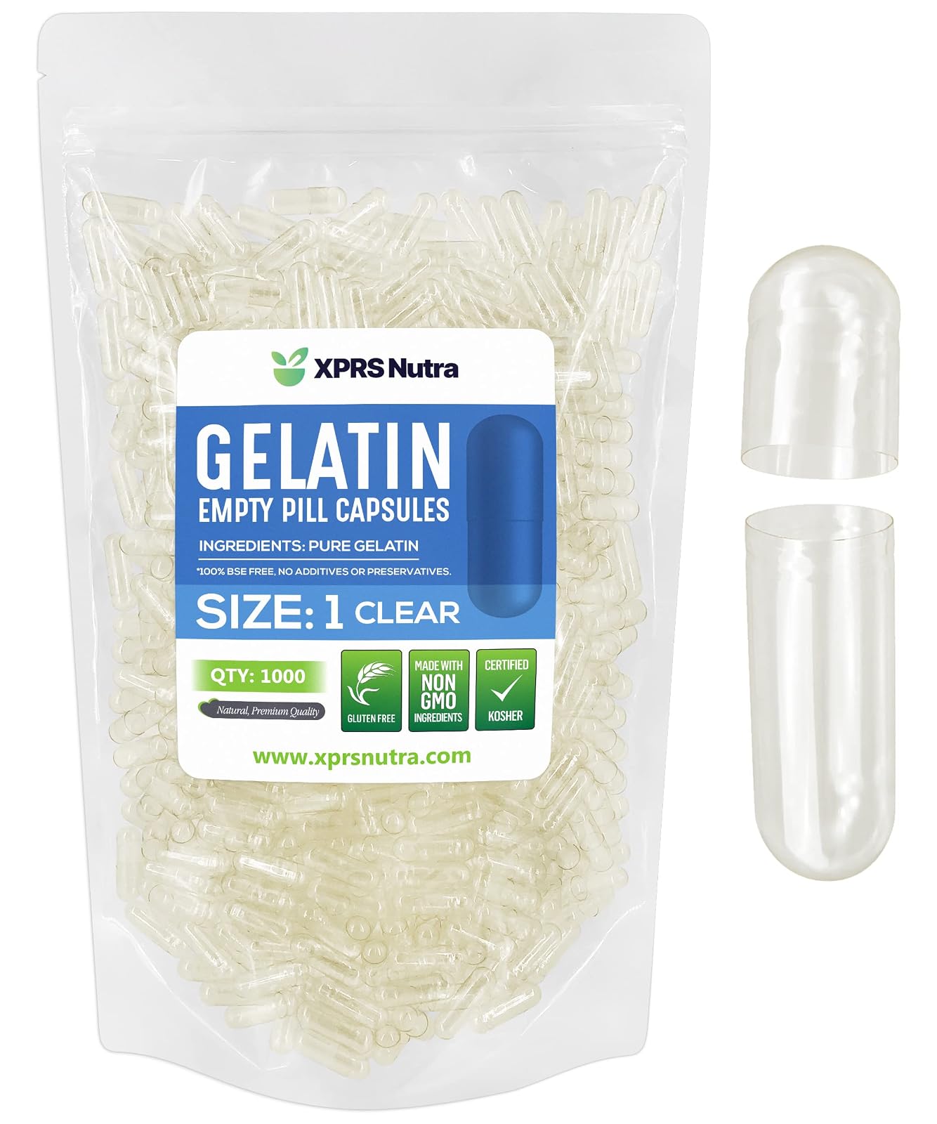 XPRS Nutra empty gelatin capsules