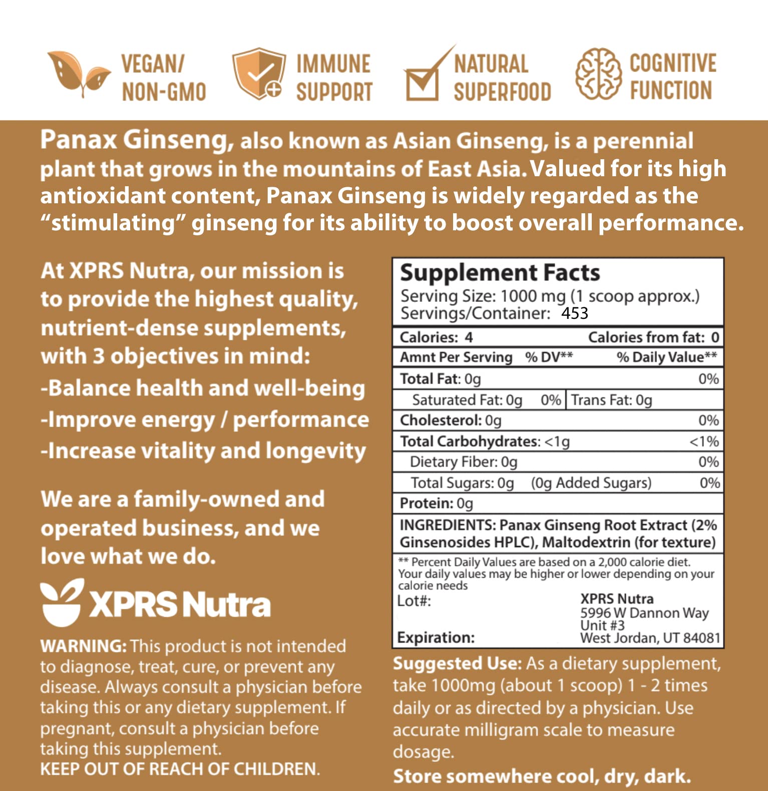 XPRS Nutra ginseng for vitality