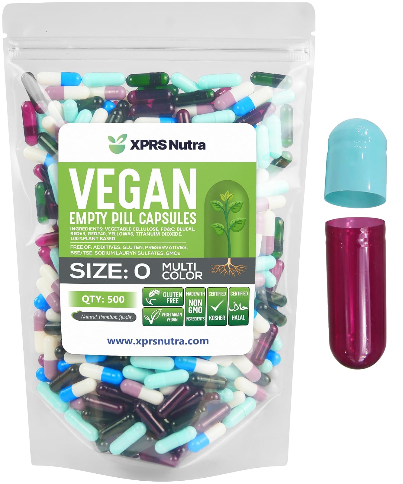 XPRS Nutra size 0 empty capsules for supplements