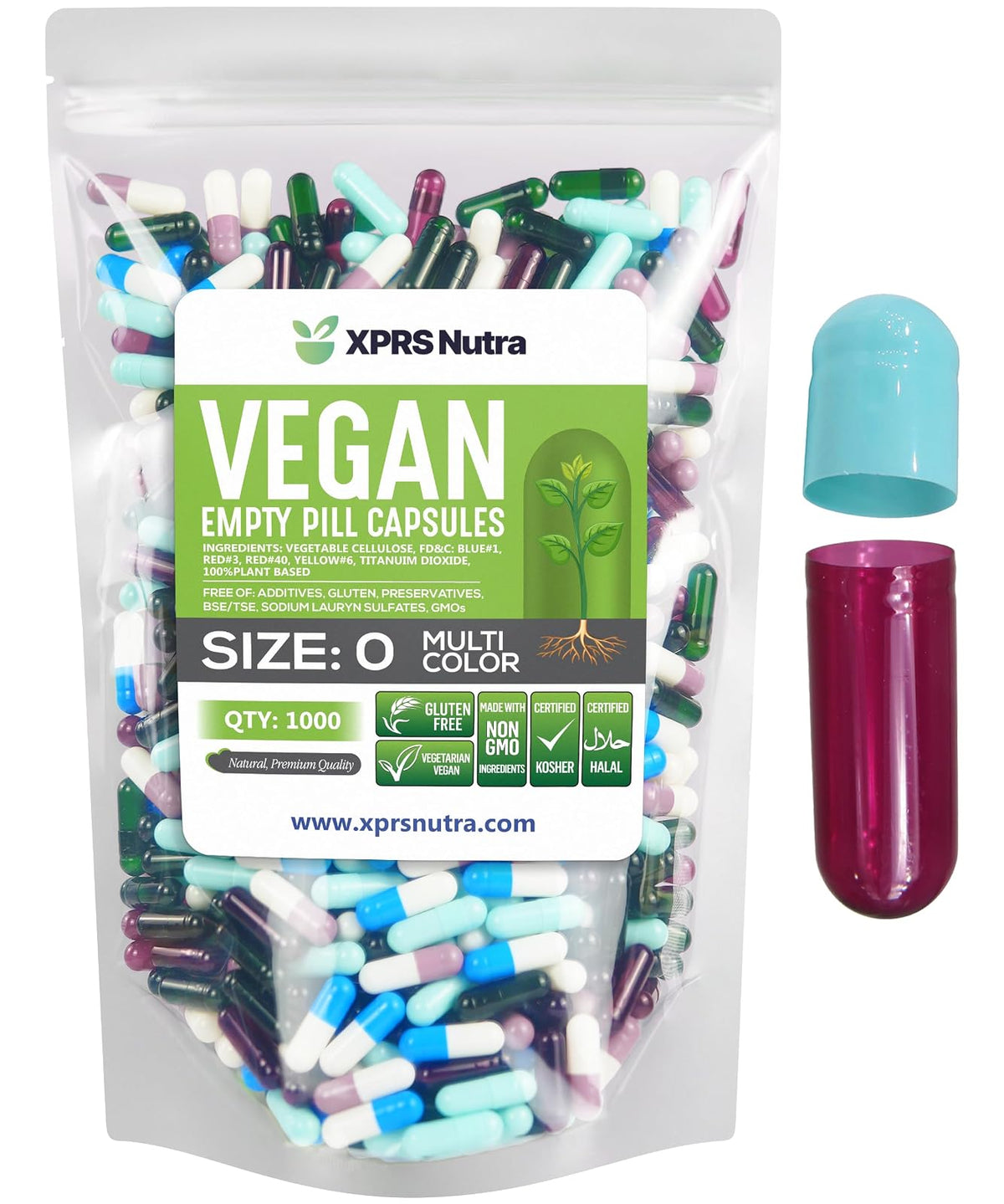 XPRS Nutra Size 0 empty capsules for supplements