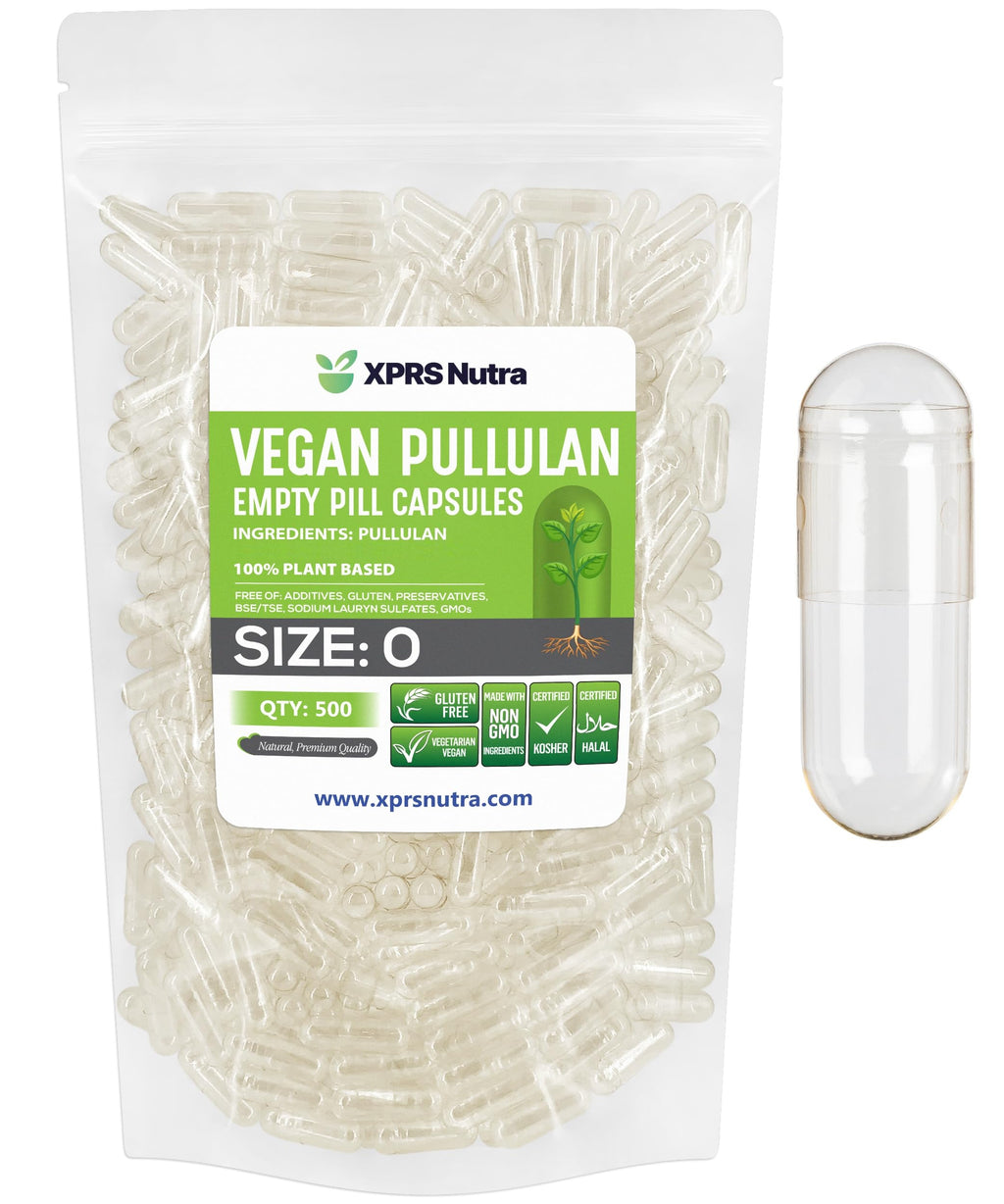 XPRS Nutra size 0 pullulan capsules