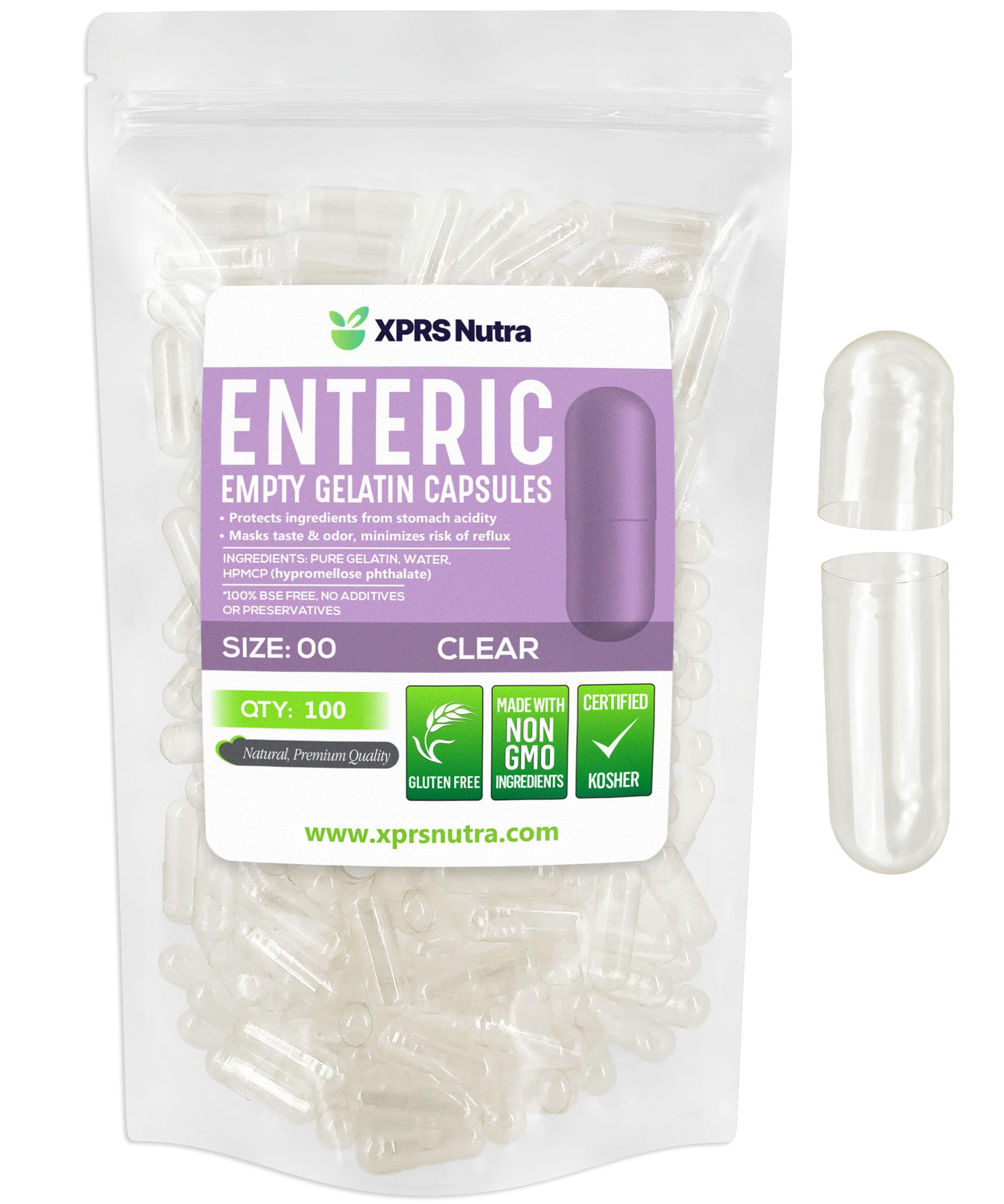 XPRS Nutra size 00 clear capsules