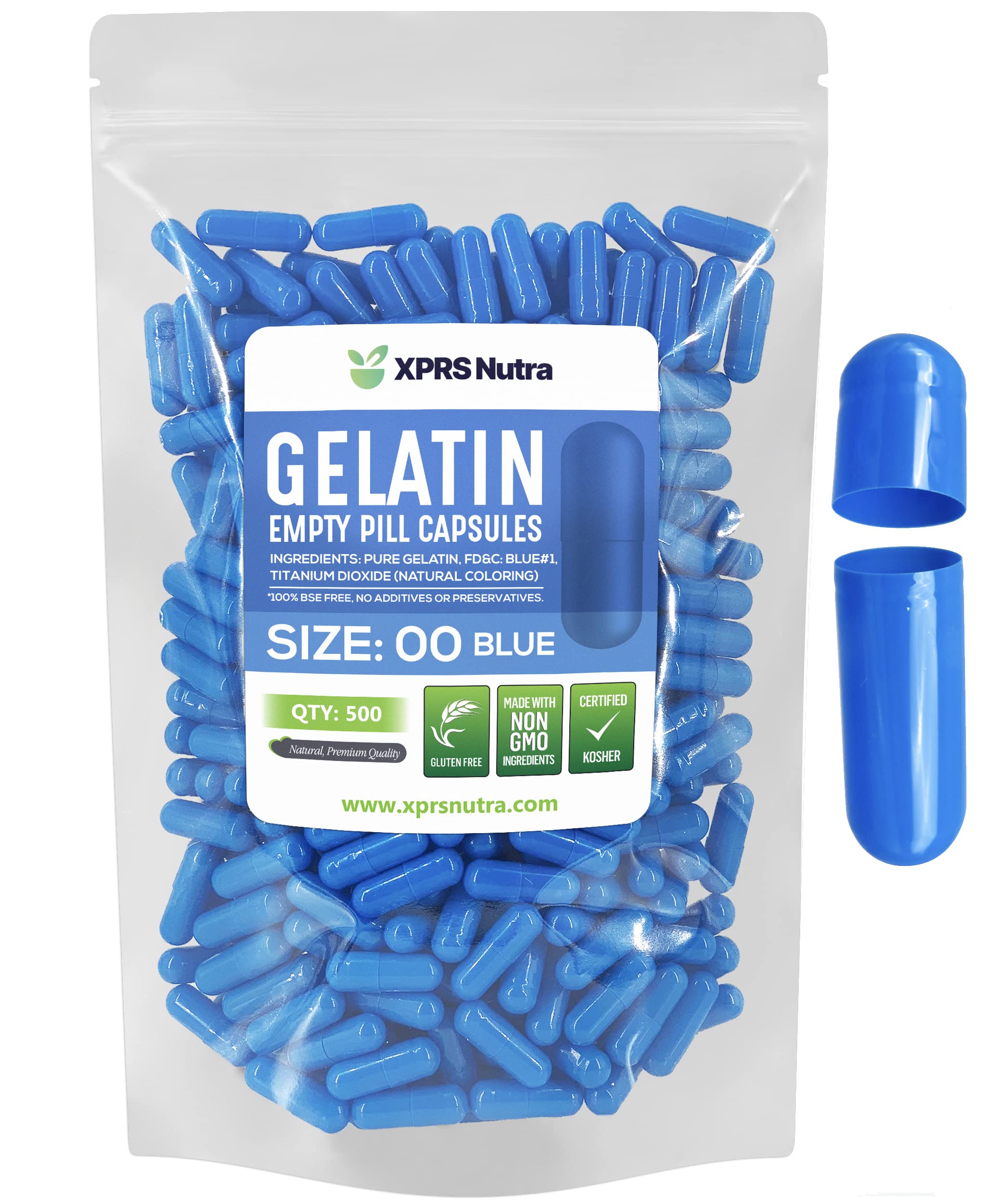 XPRS Nutra Size 00 gelatin capsules