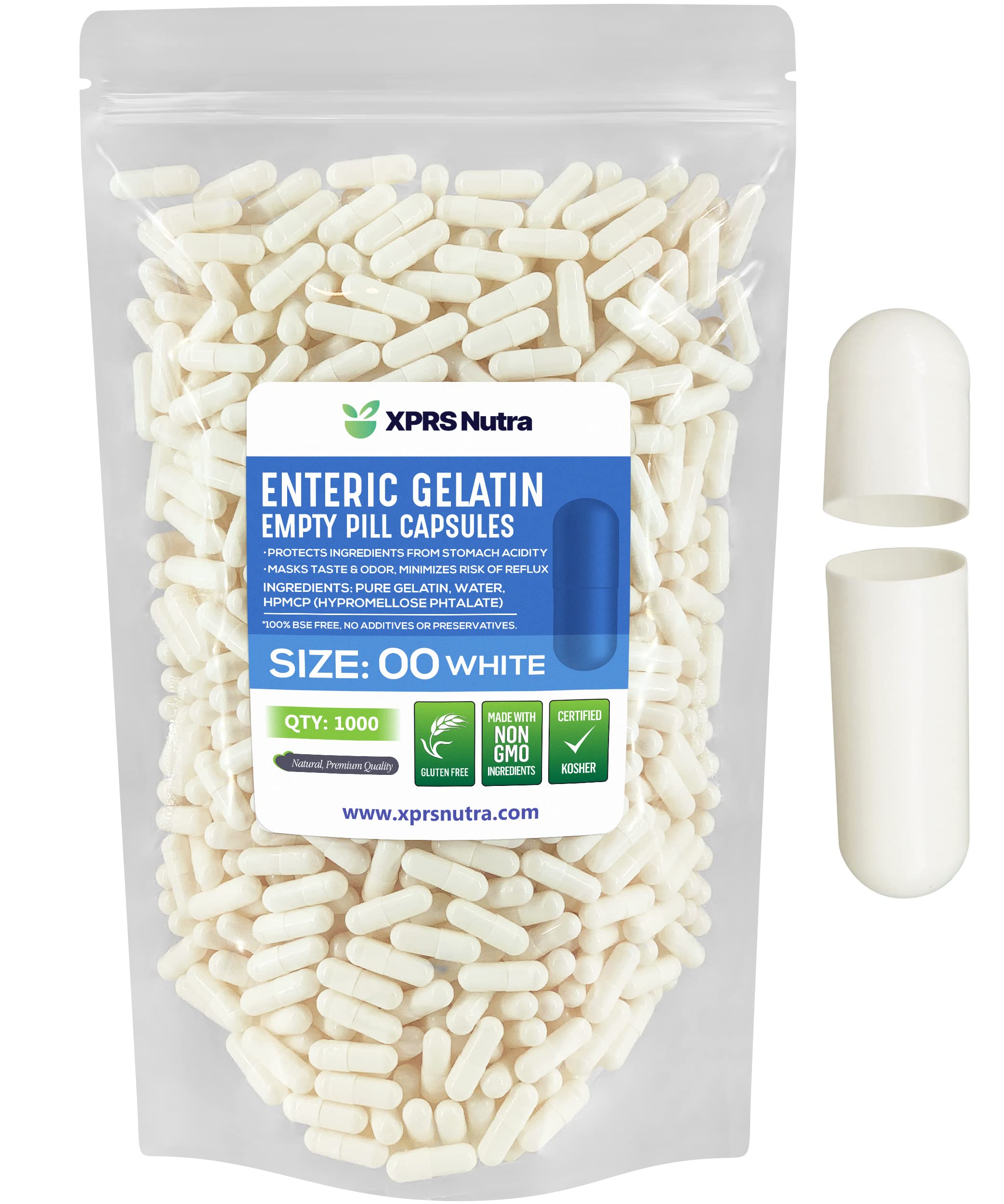 XPRS Nutra Size 00 gelatin capsules