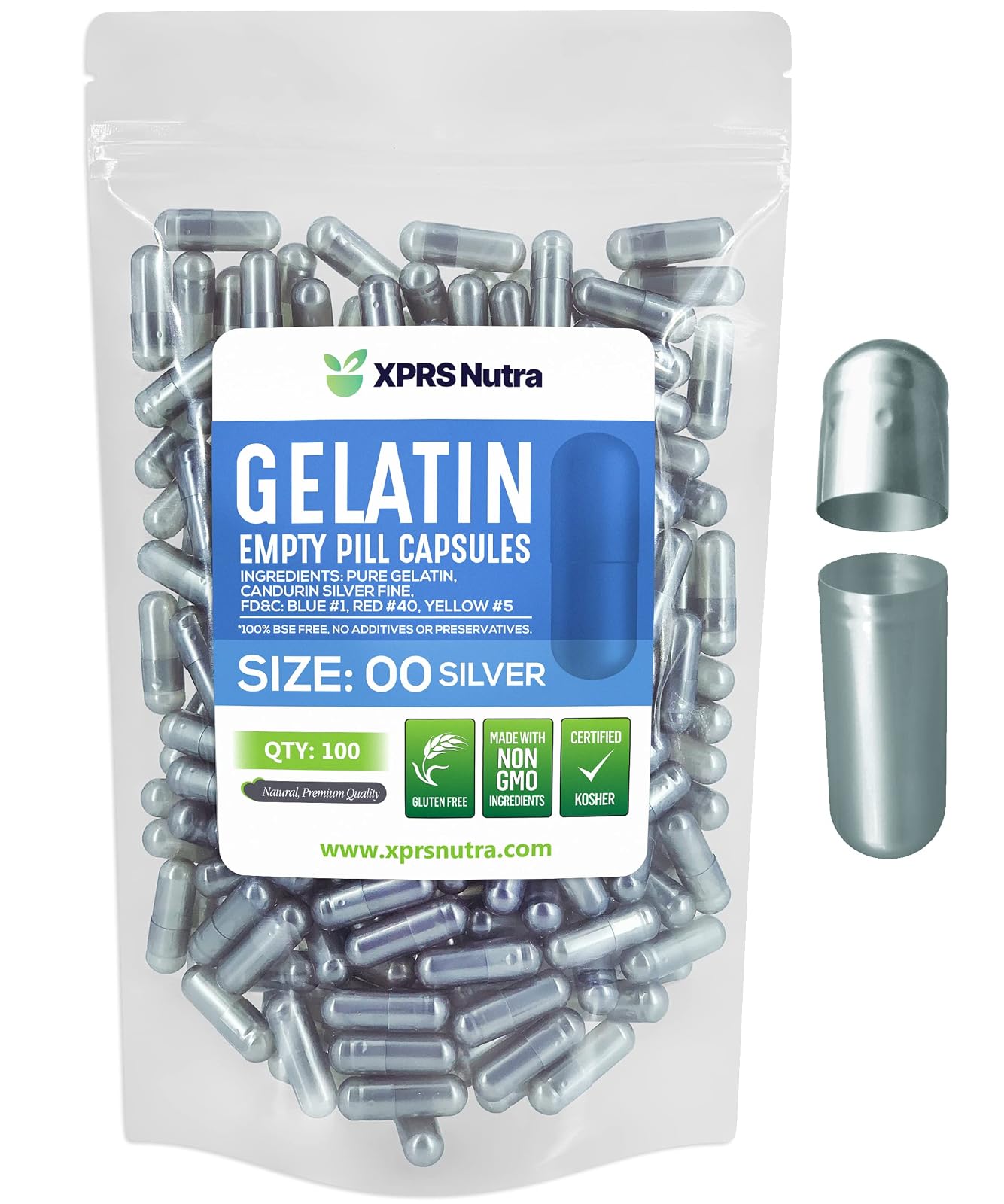 XPRS Nutra size 00 gelatin capsules