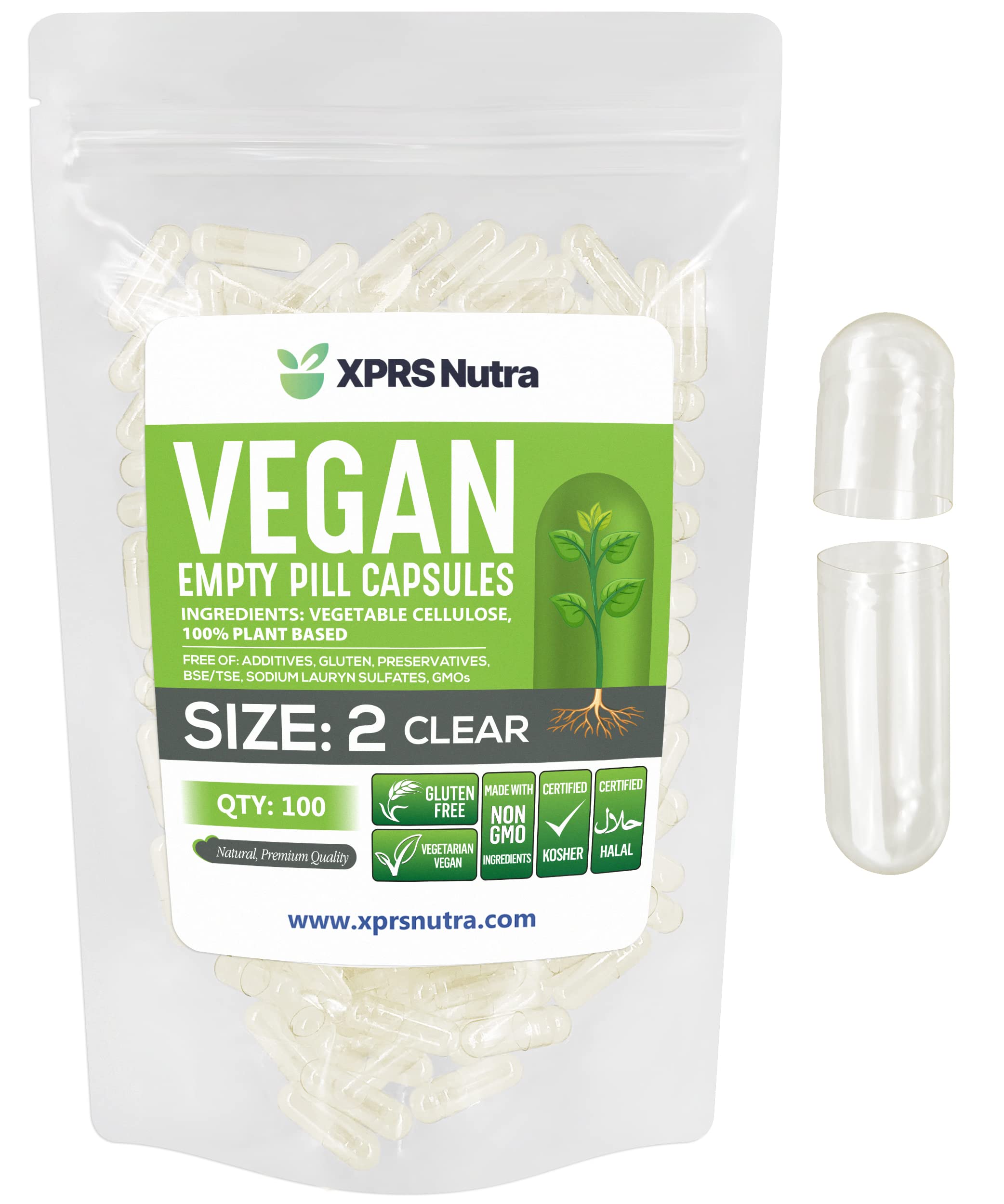 XPRS Nutra Size 2 clear capsules