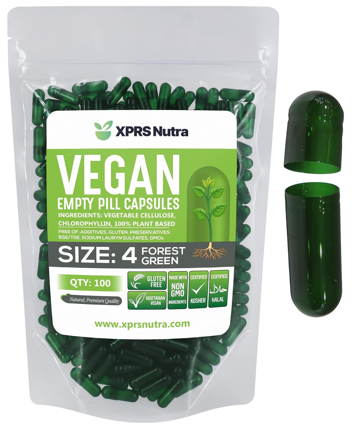 XPRS Nutra size 4 empty capsules