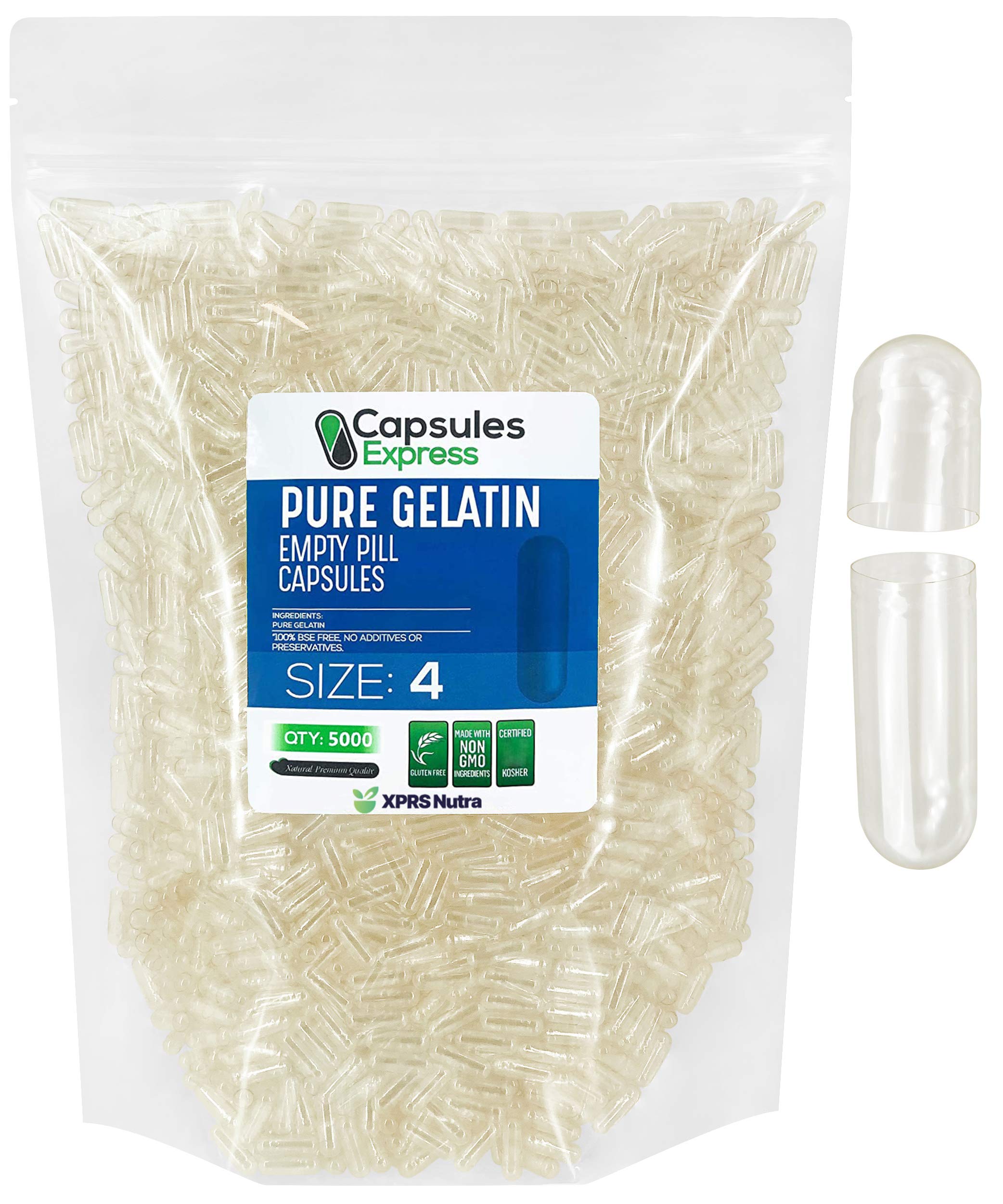 XPRS Nutra Size 4 gelatin capsules