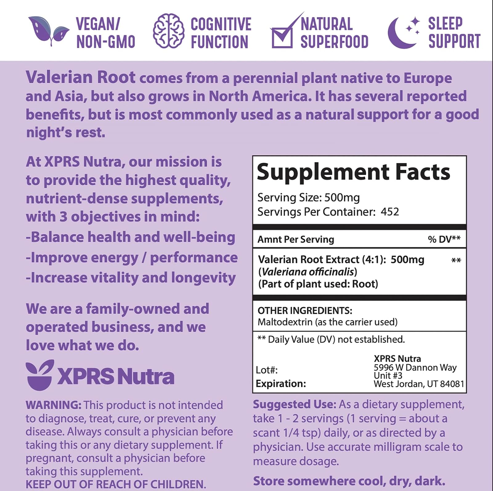 XPRS Nutra valerian root for better sleep