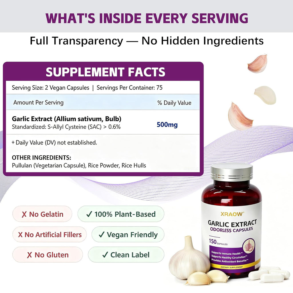 XRAOW herbal garlic capsules benefits