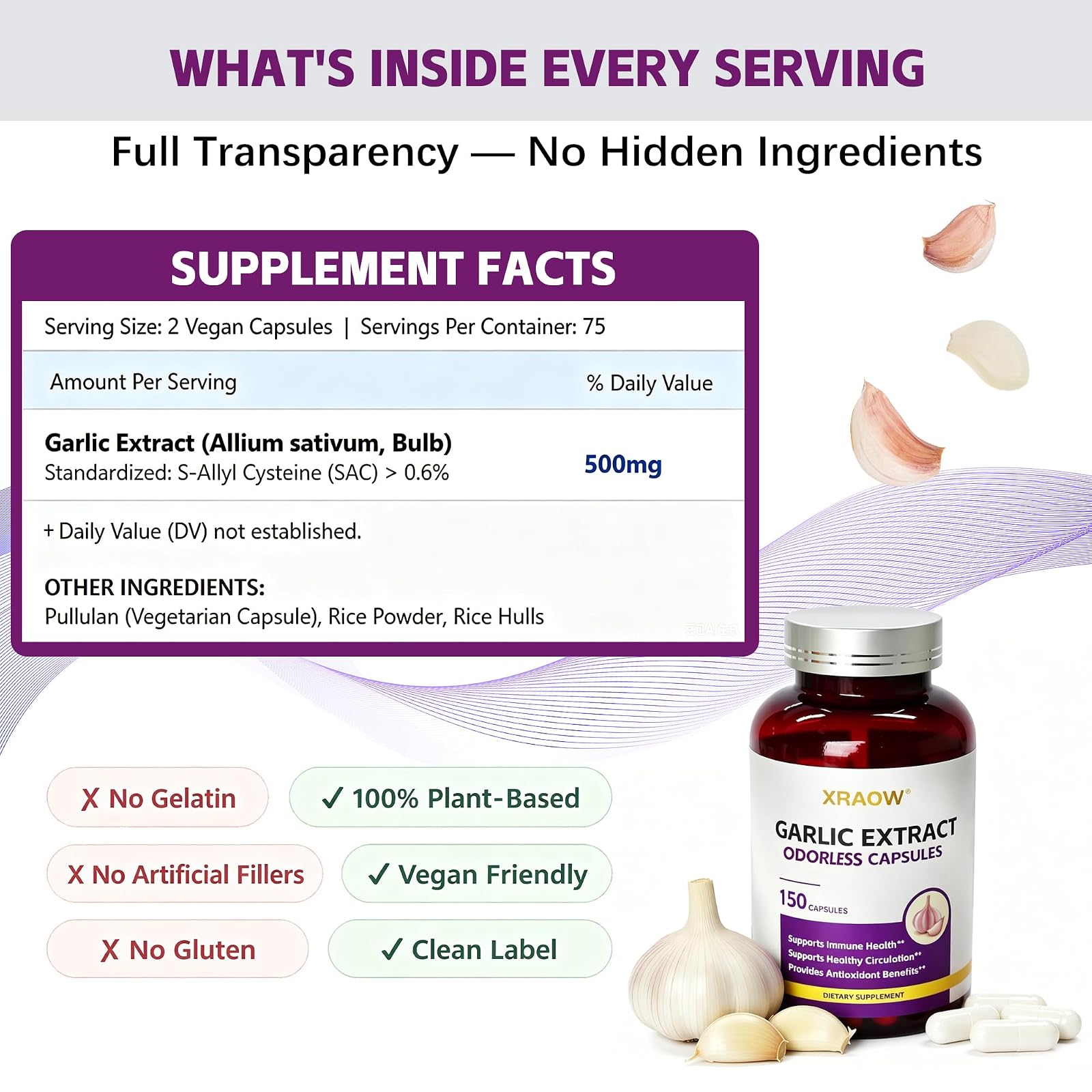 XRAOW herbal garlic capsules benefits