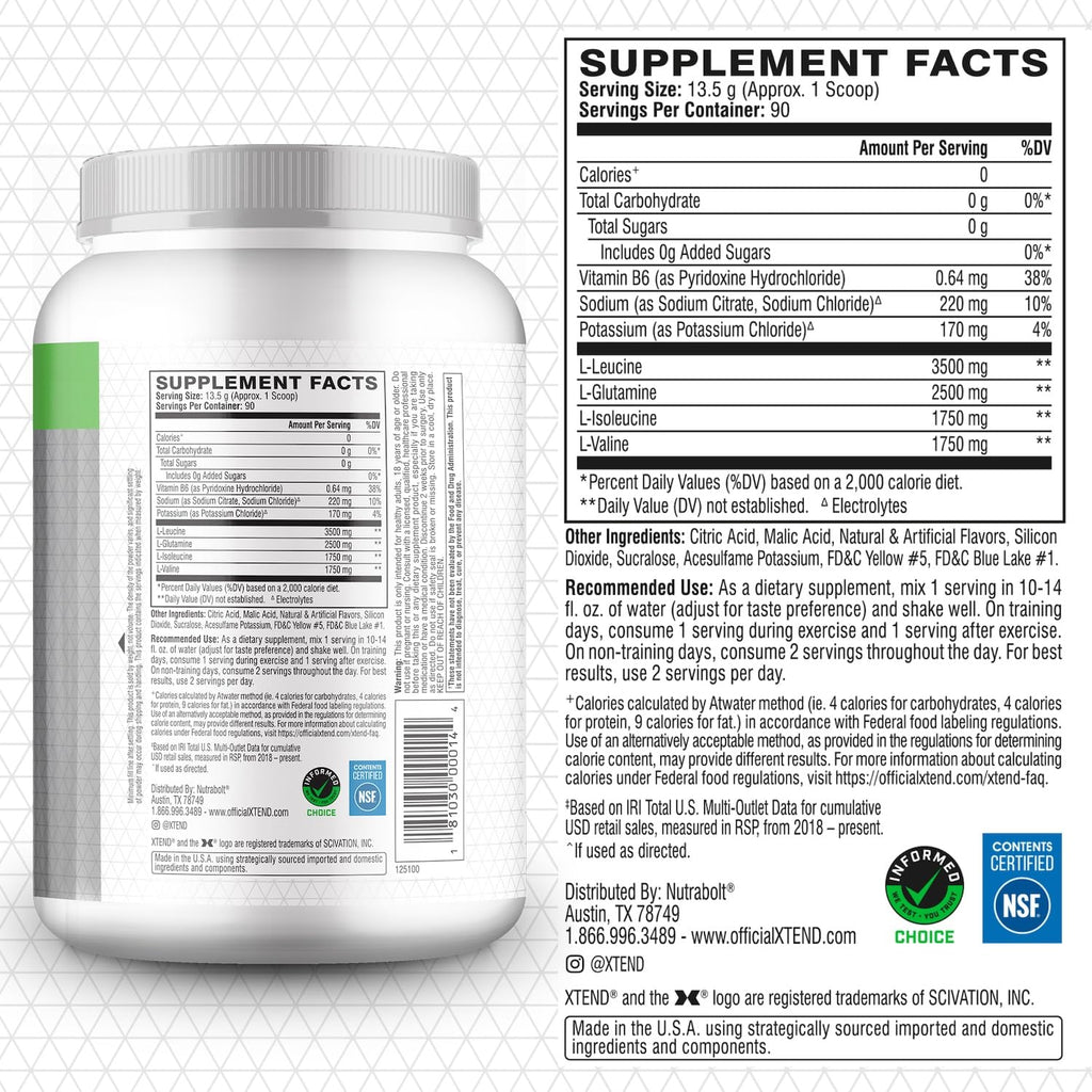 xtend original bcaa powder with electrolytes