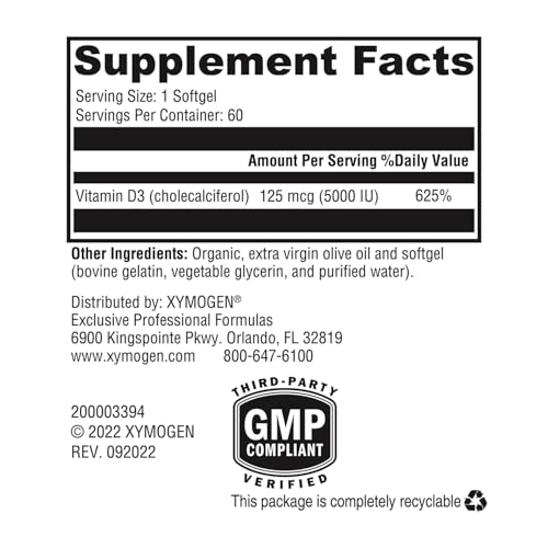 XYMOGEN vitamin D3 5000 IU benefits