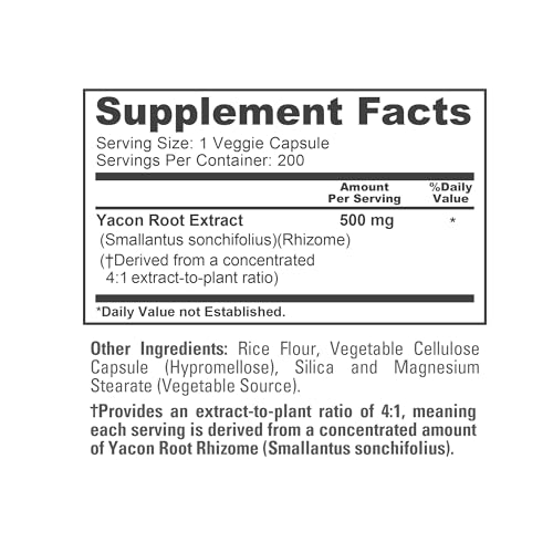 Yacon Root capsules made in USA