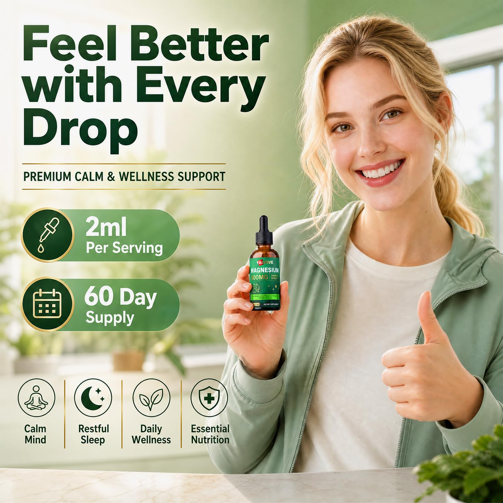 Yalvive magnesium drops for muscle support