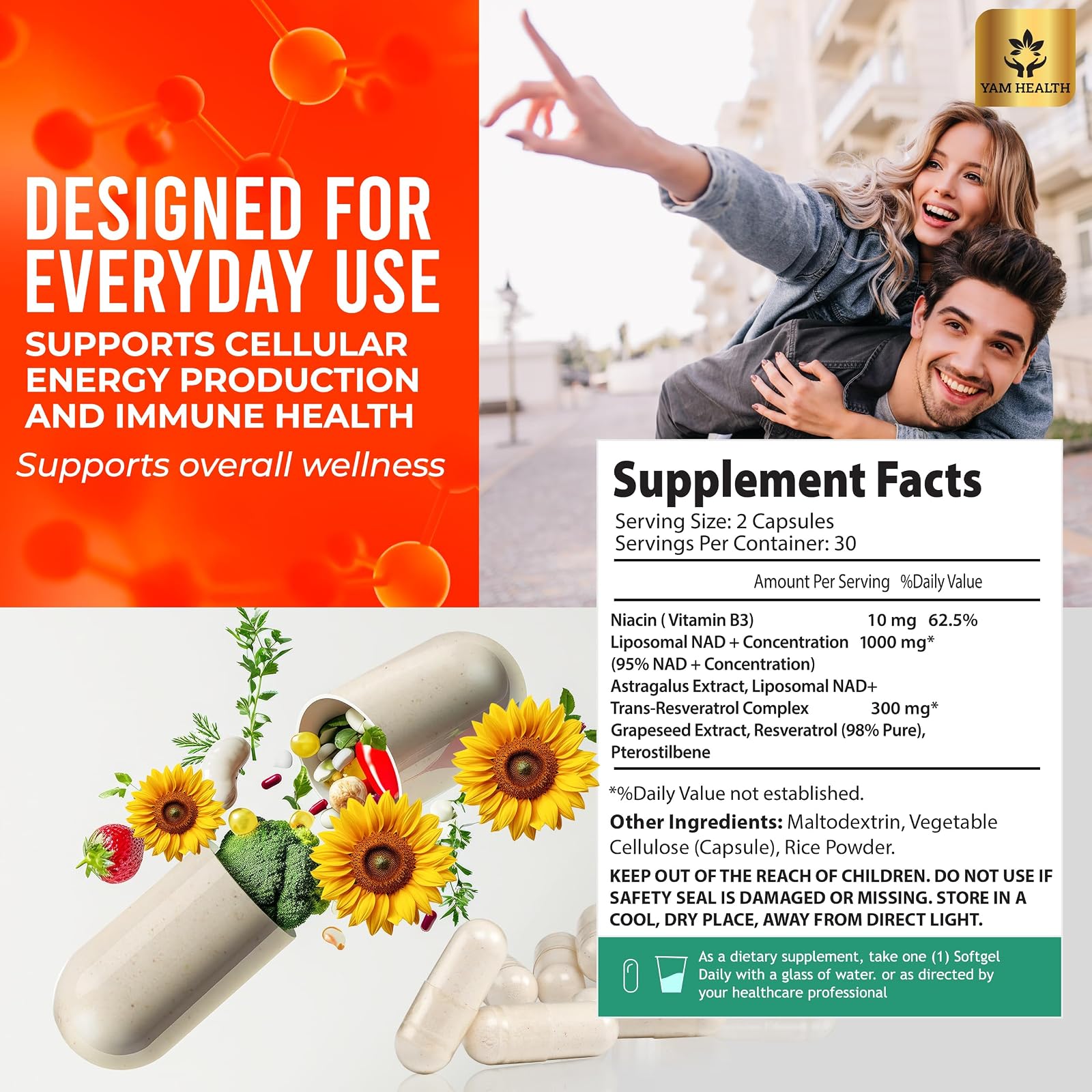 YAM Health NAD+ for cellular health
