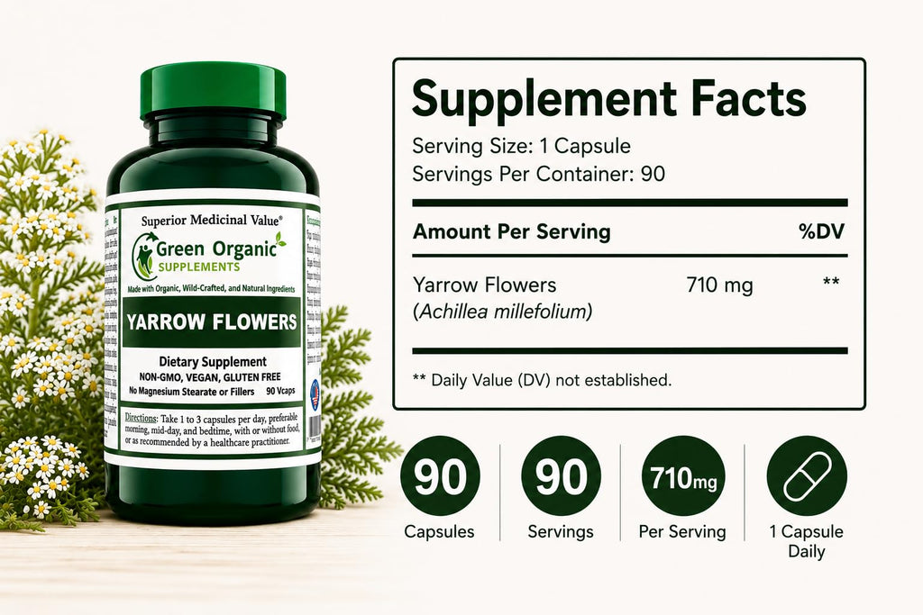 yarrow flower capsules for wellness