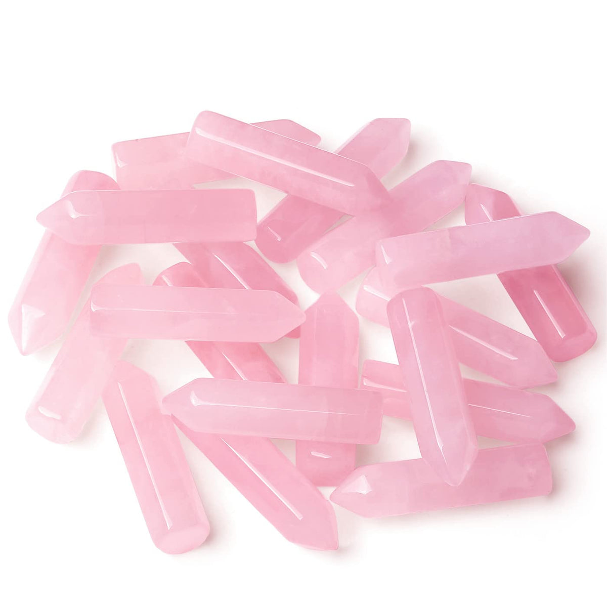 YATOJUZI rose quartz healing crystals set