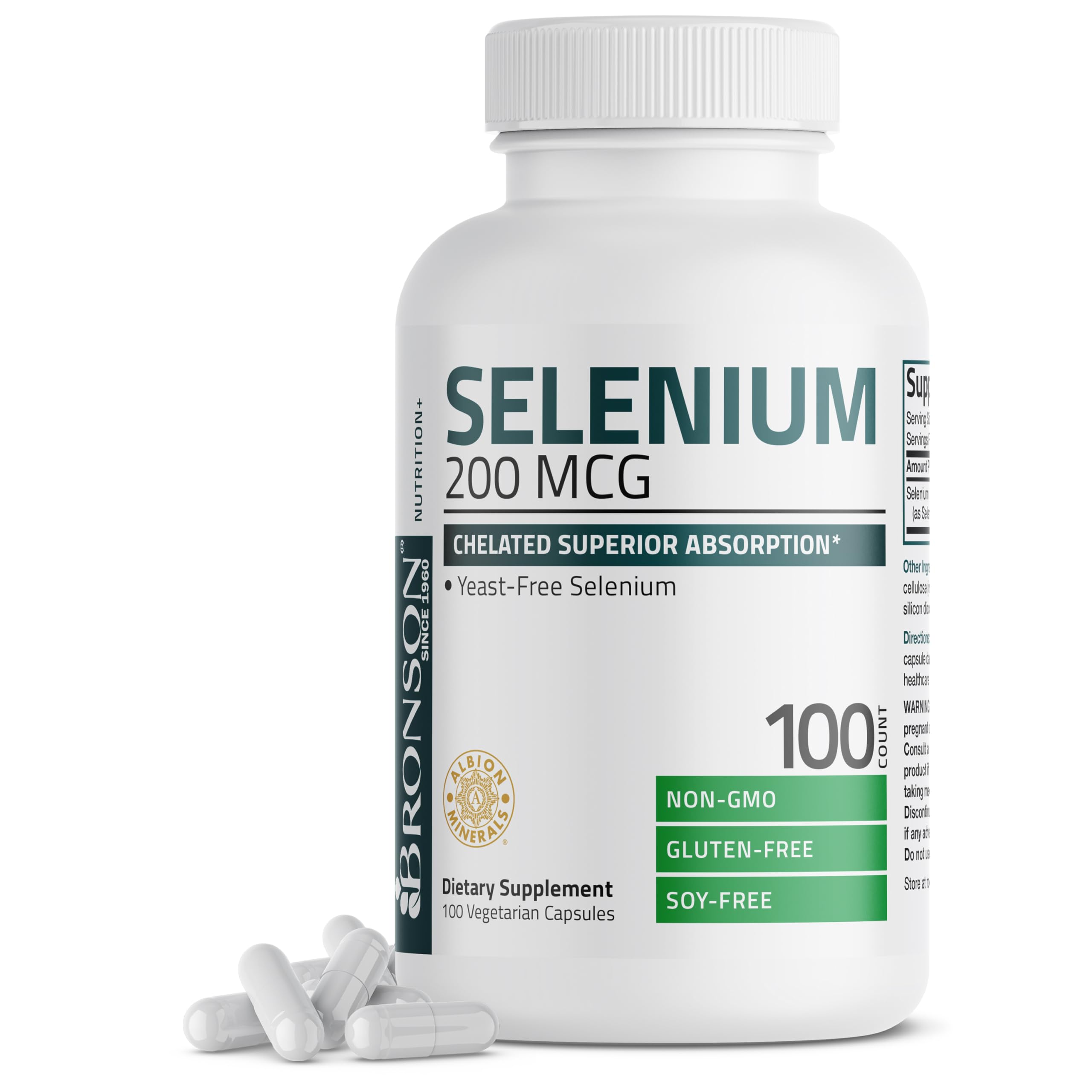 Yeast-free selenium capsules for absorption