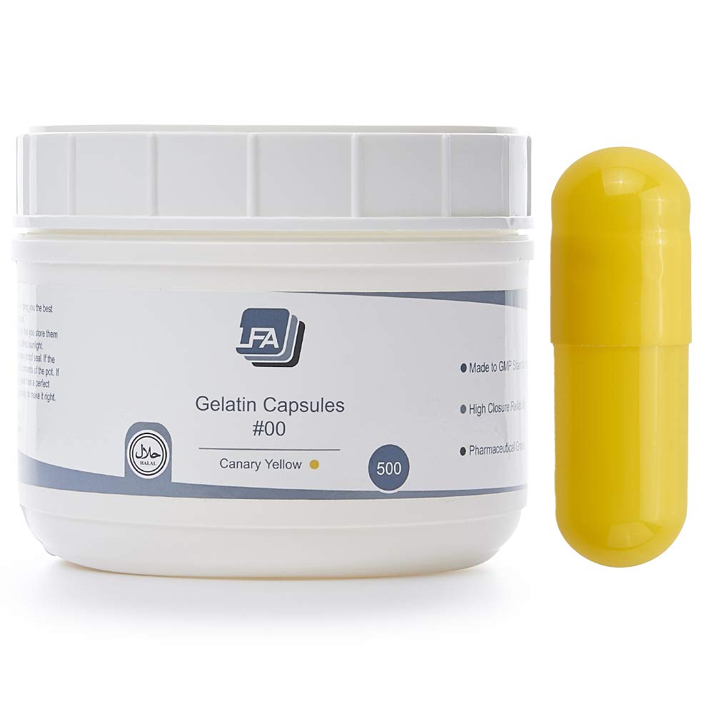yellow gelatin empty capsules for supplements