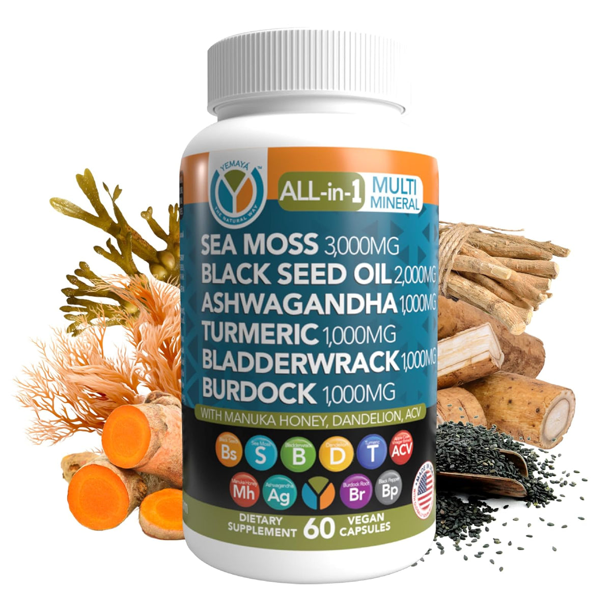 Yemayá sea moss organic capsules