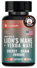 Yerba Mate Lion's Mane capsules for focus