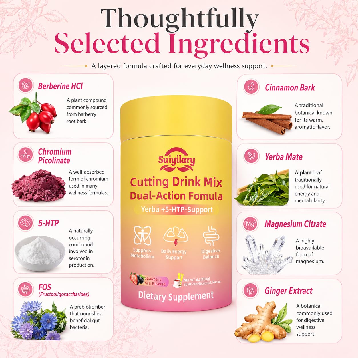 Yerba mate strawberry açaí flavour