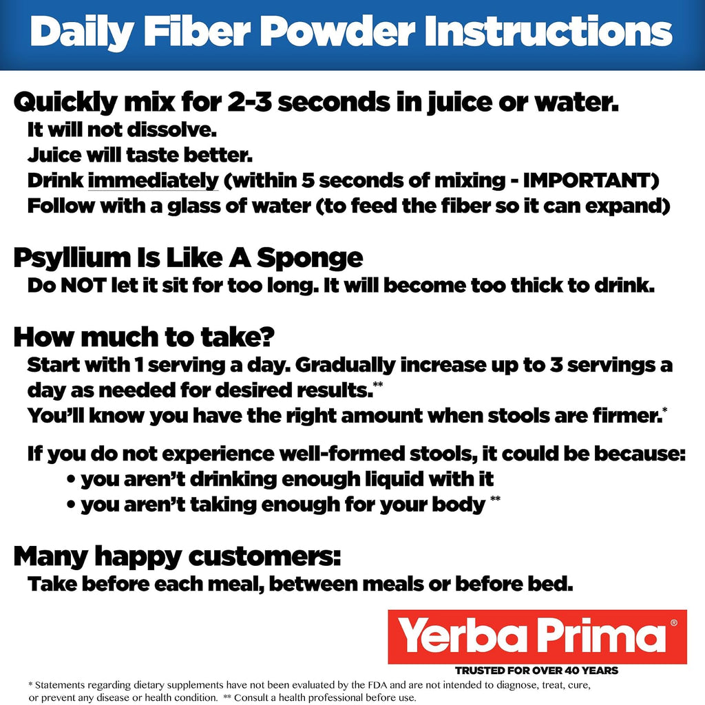Yerba Prima dietary fiber for daily use