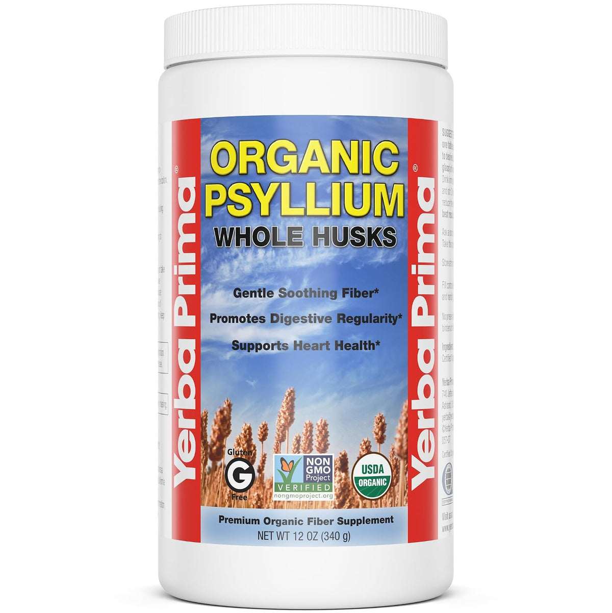 Yerba Prima organic psyllium husks for digestion
