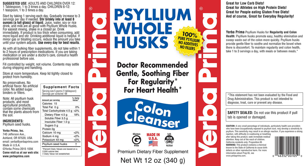 Yerba Prima psyllium for detox