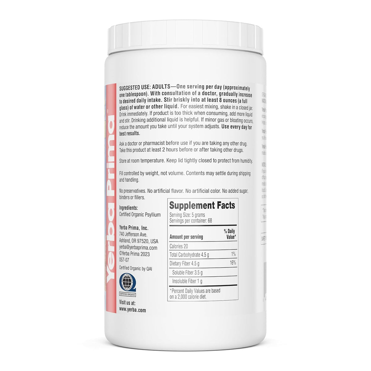 Yerba Prima psyllium for gluten-free diets