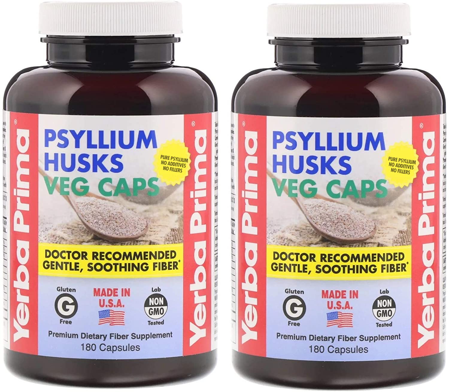 Yerba Prima psyllium husk capsules for digestive health