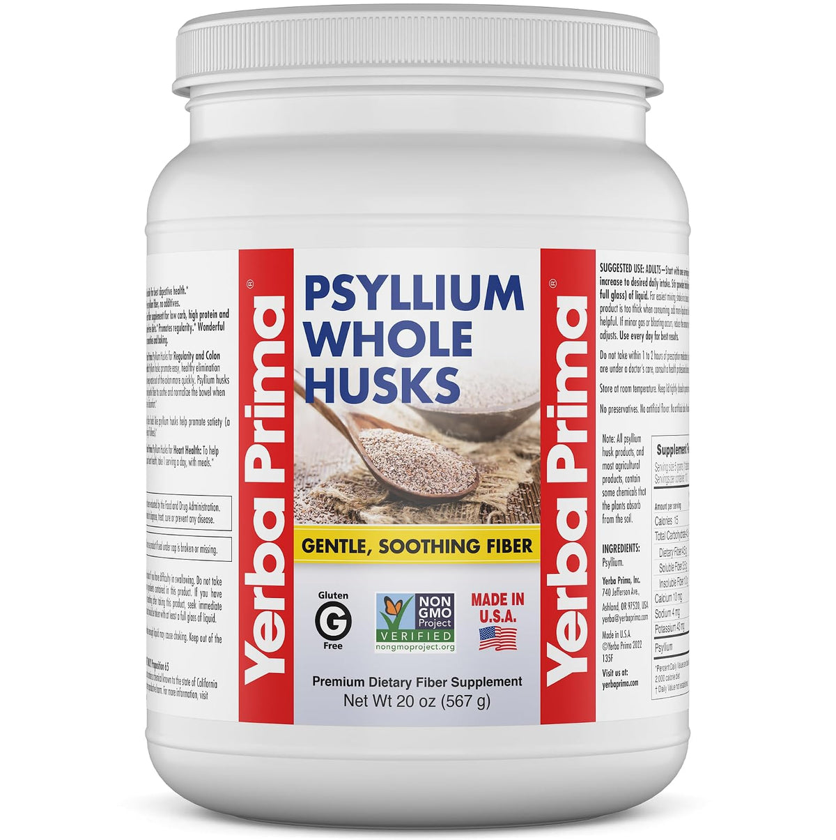 Yerba Prima psyllium husk fiber supplement