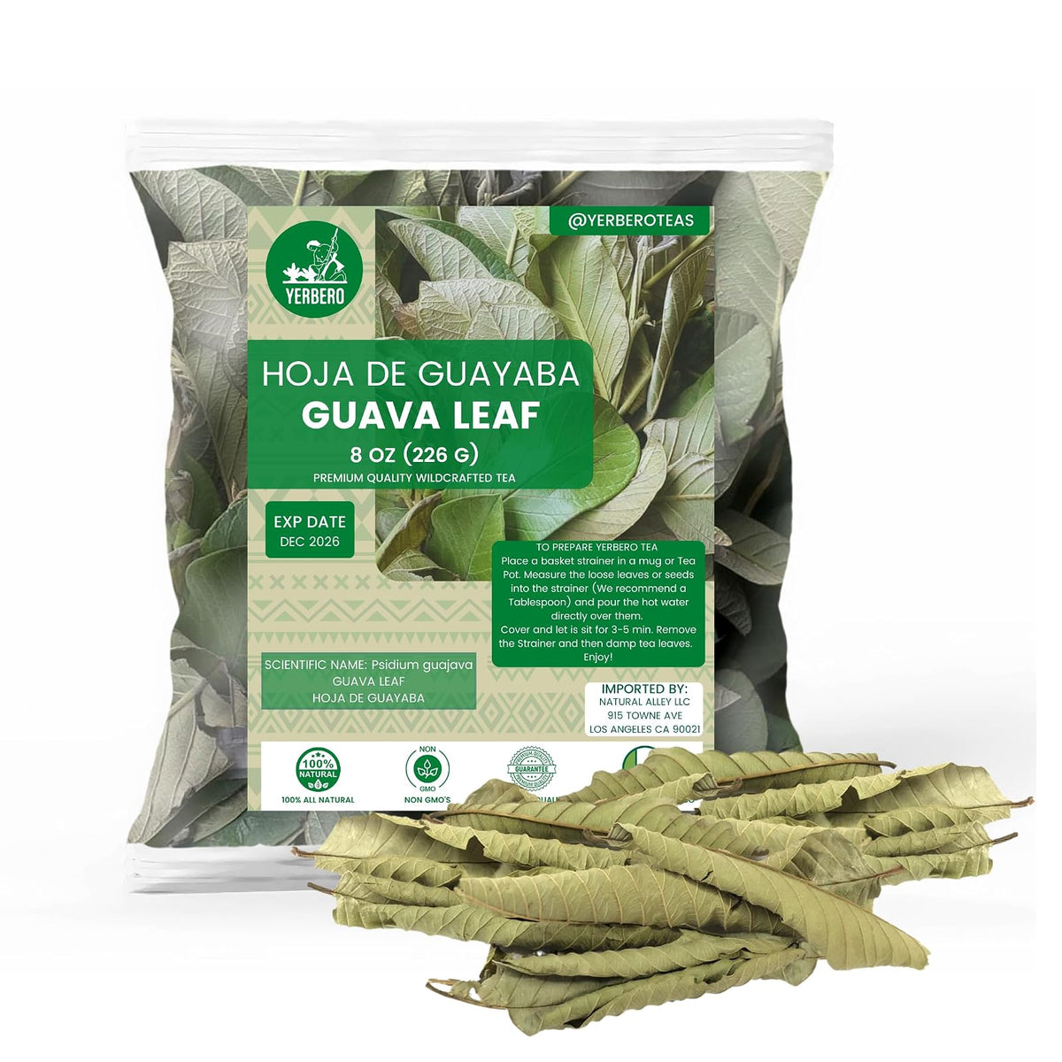 Yerbero whole dried guava leaf tea