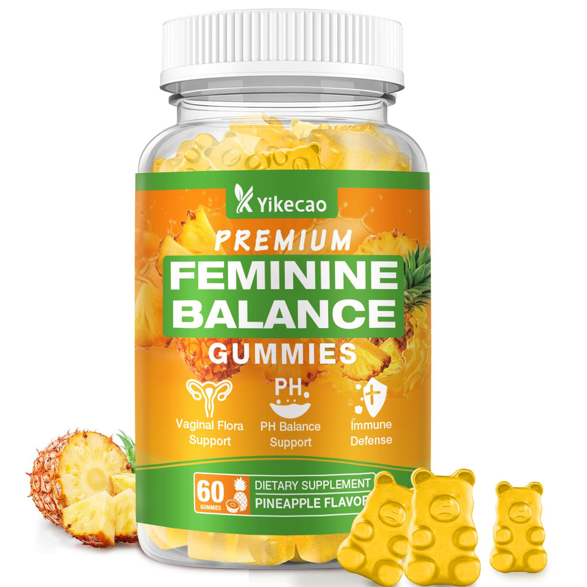 Yikecao feminine balance gummies pineapple