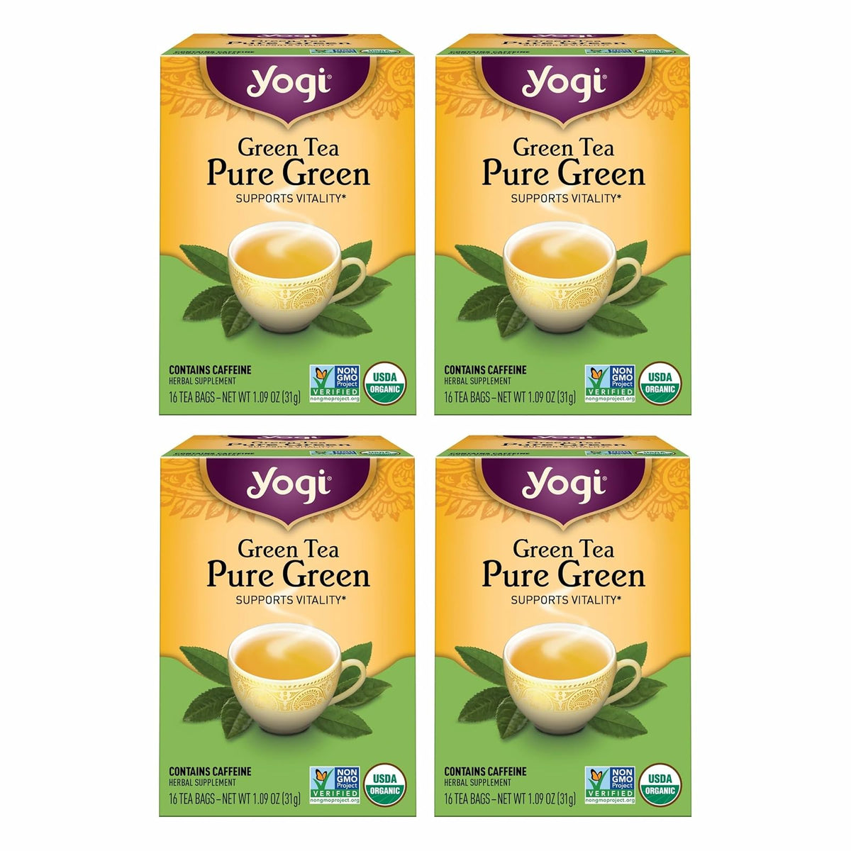Yogi green tea bags for energy