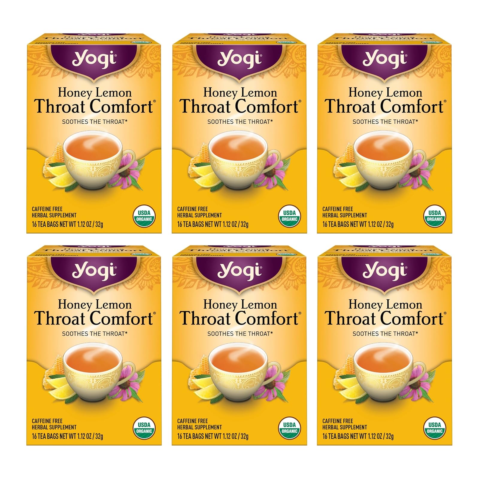 Yogi herbal tea for throat relief
