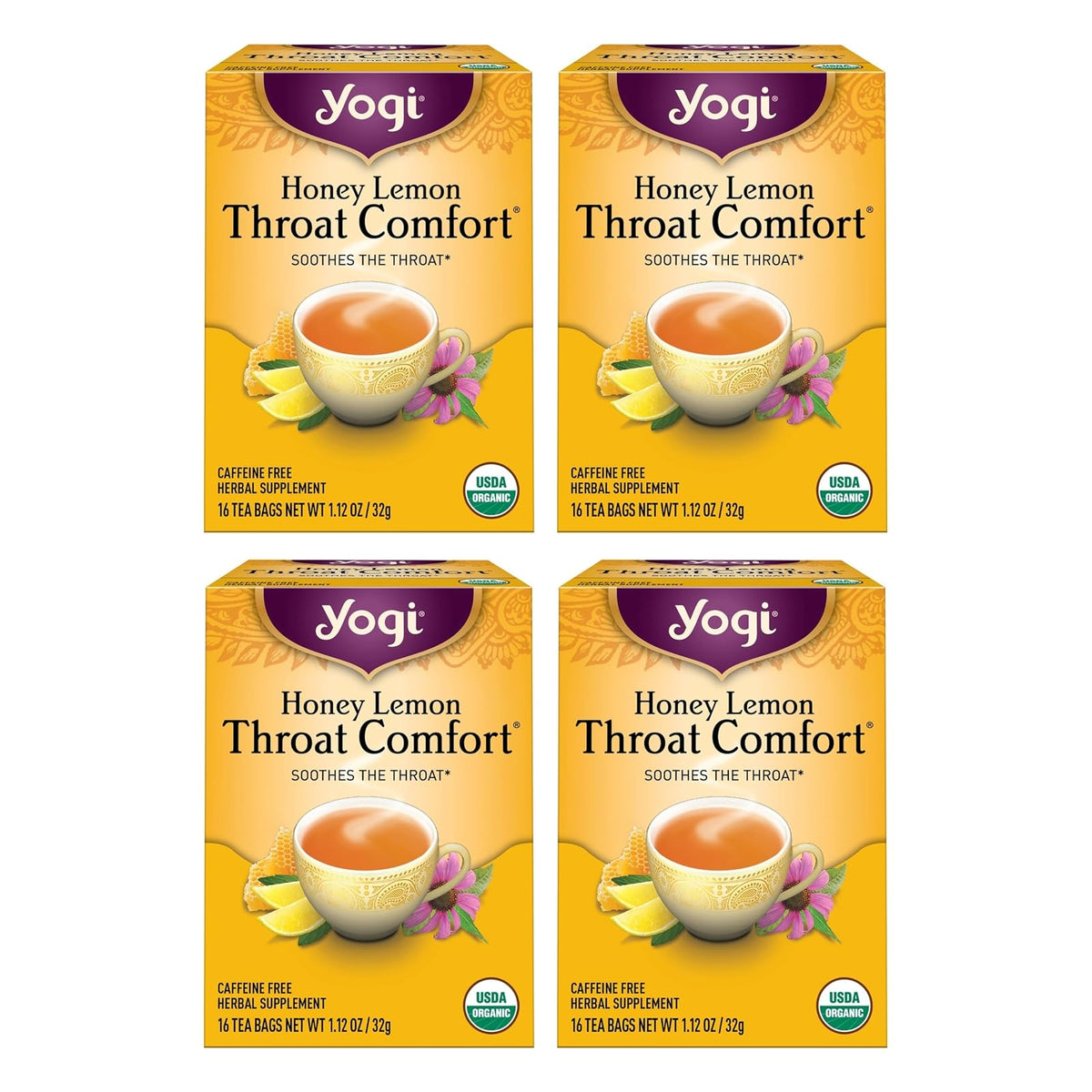 Yogi herbal tea for throat relief