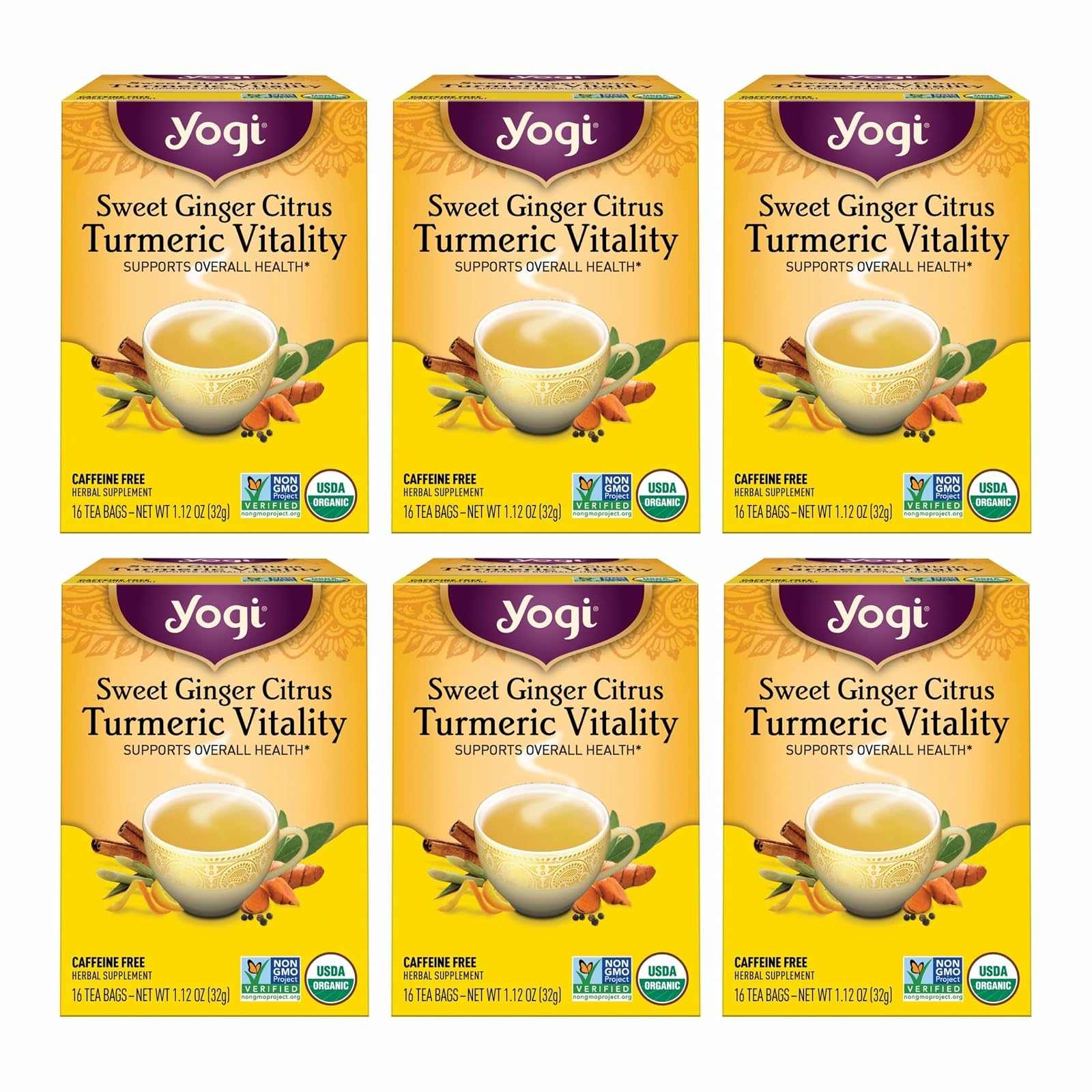 Yogi herbal tea with ginger