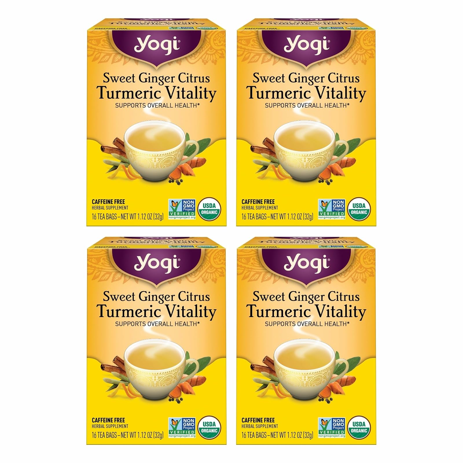 Yogi herbal tea with ginger