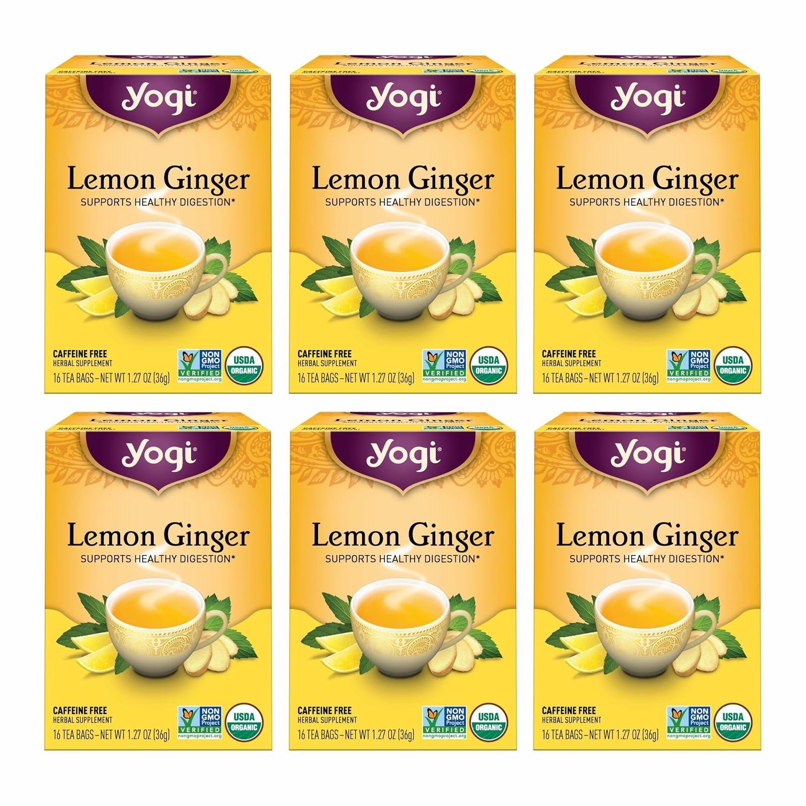 Yogi lemon ginger herbal tea bags