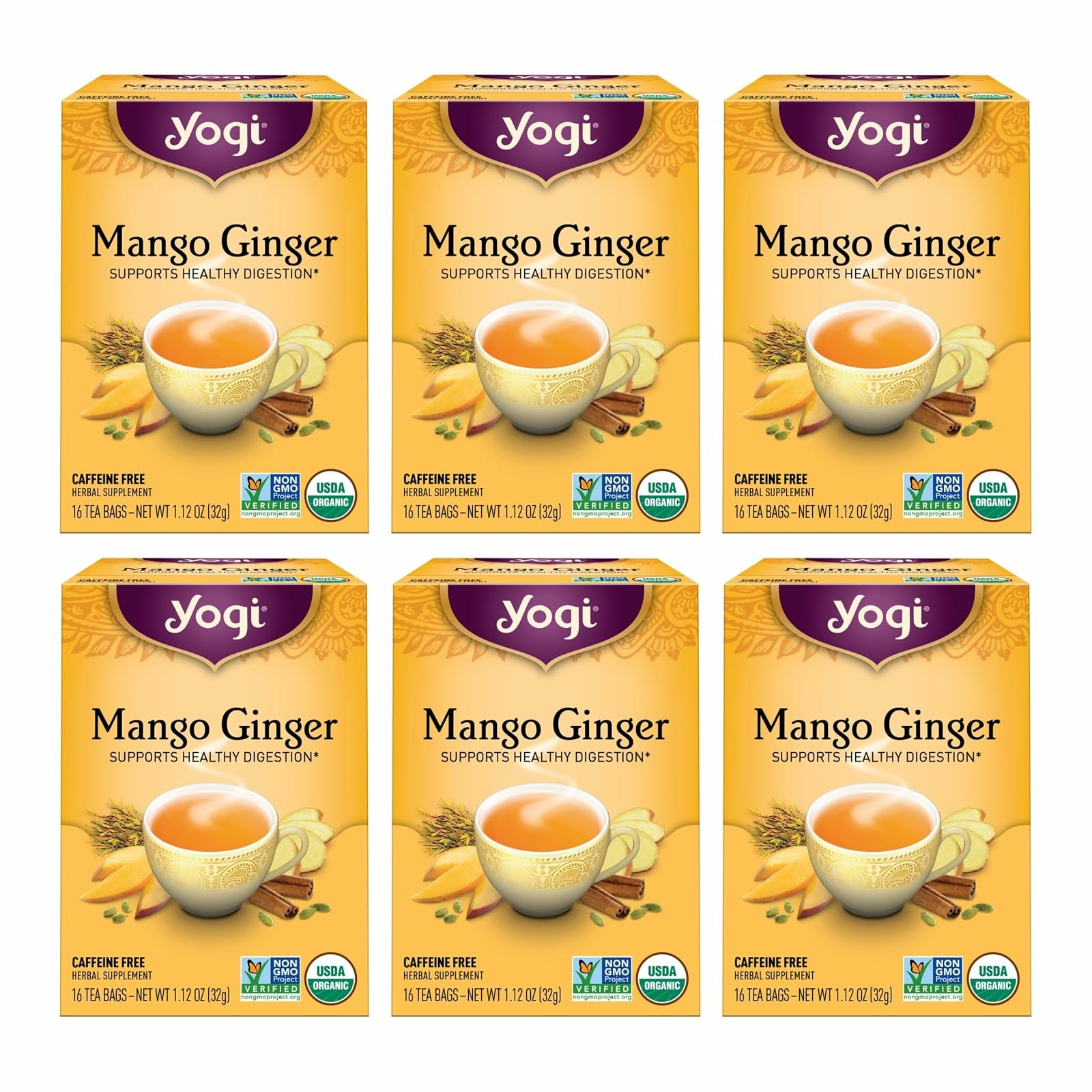 Yogi mango ginger herbal tea bags