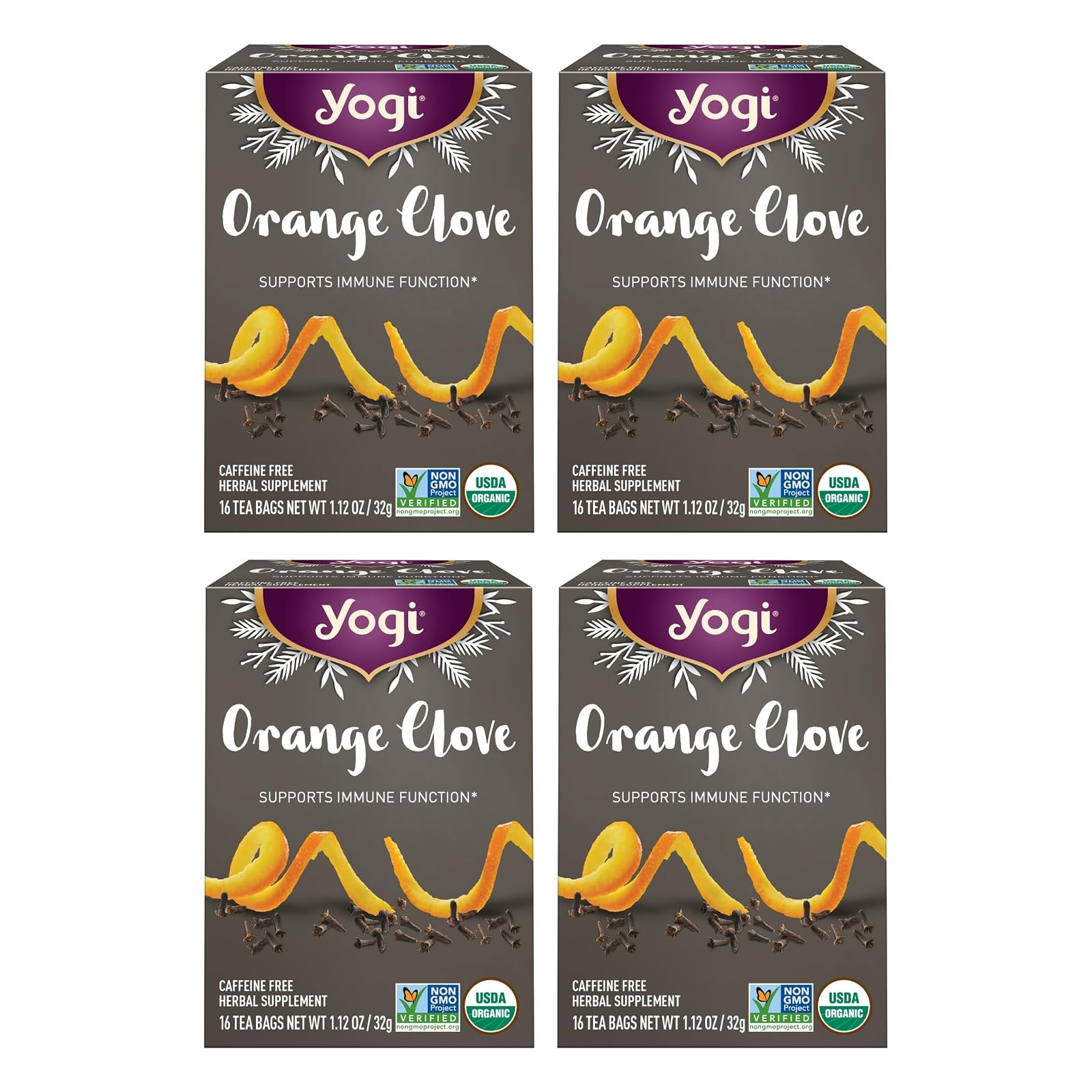 Yogi orange clove herbal tea bags